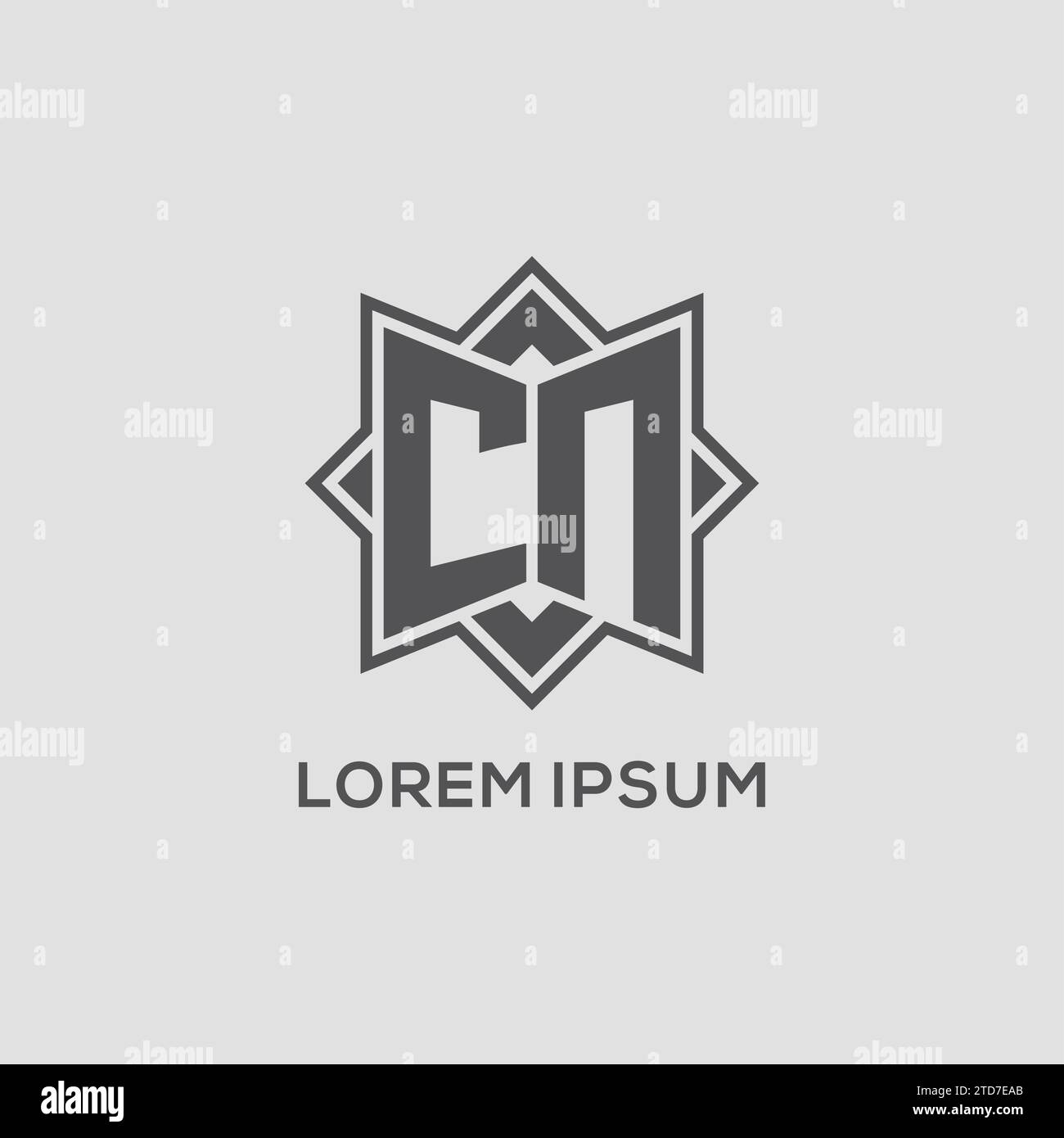 Monogram CN logo with eight point star style design vector graphic ...