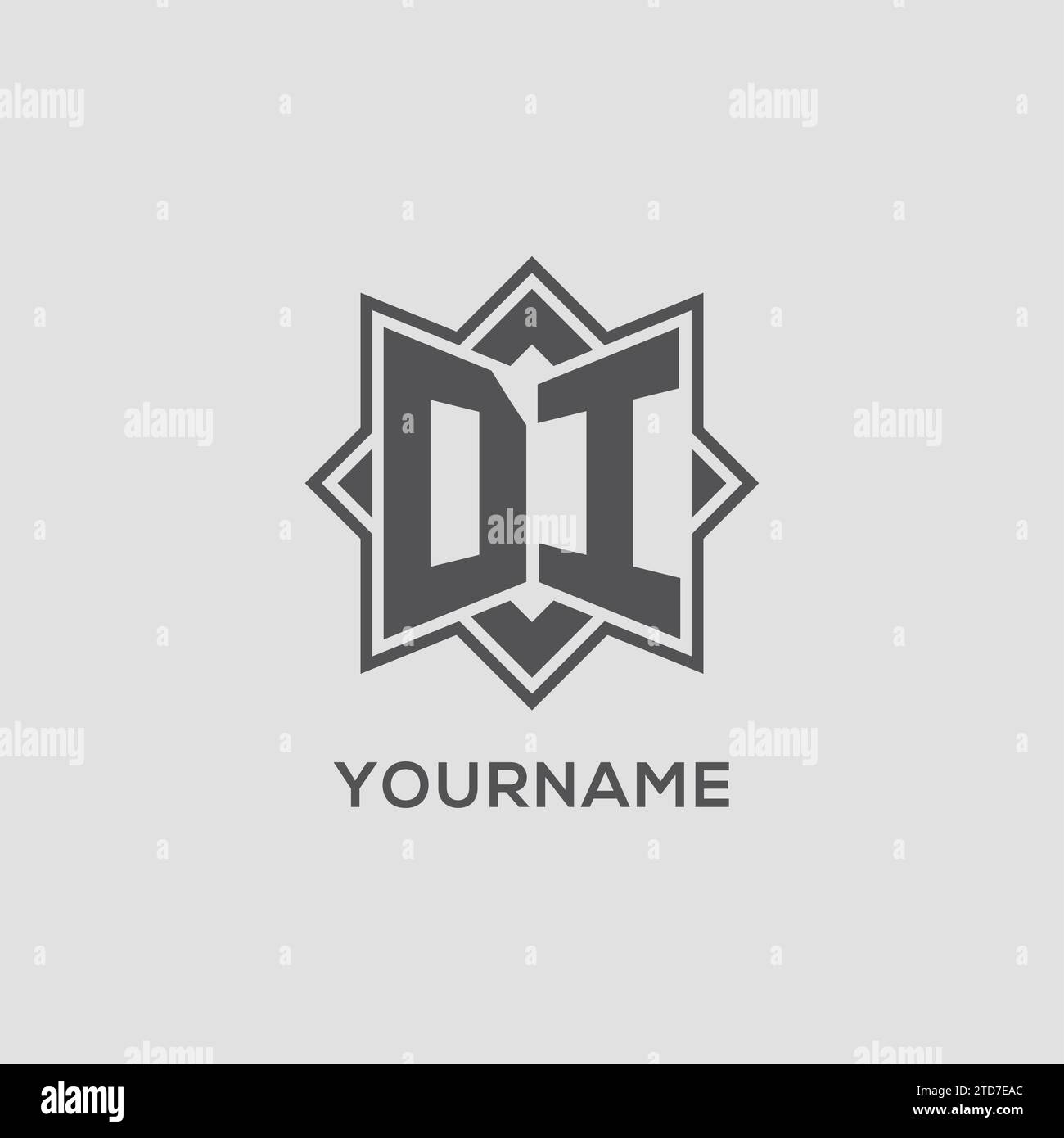 Monogram DI logo with eight point star style design vector graphic Stock Vector Image & Art - Alamy