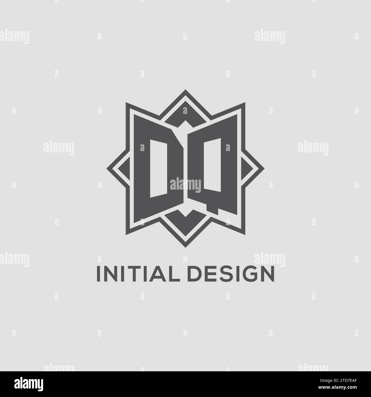 Monogram DQ logo with eight point star style design vector graphic ...