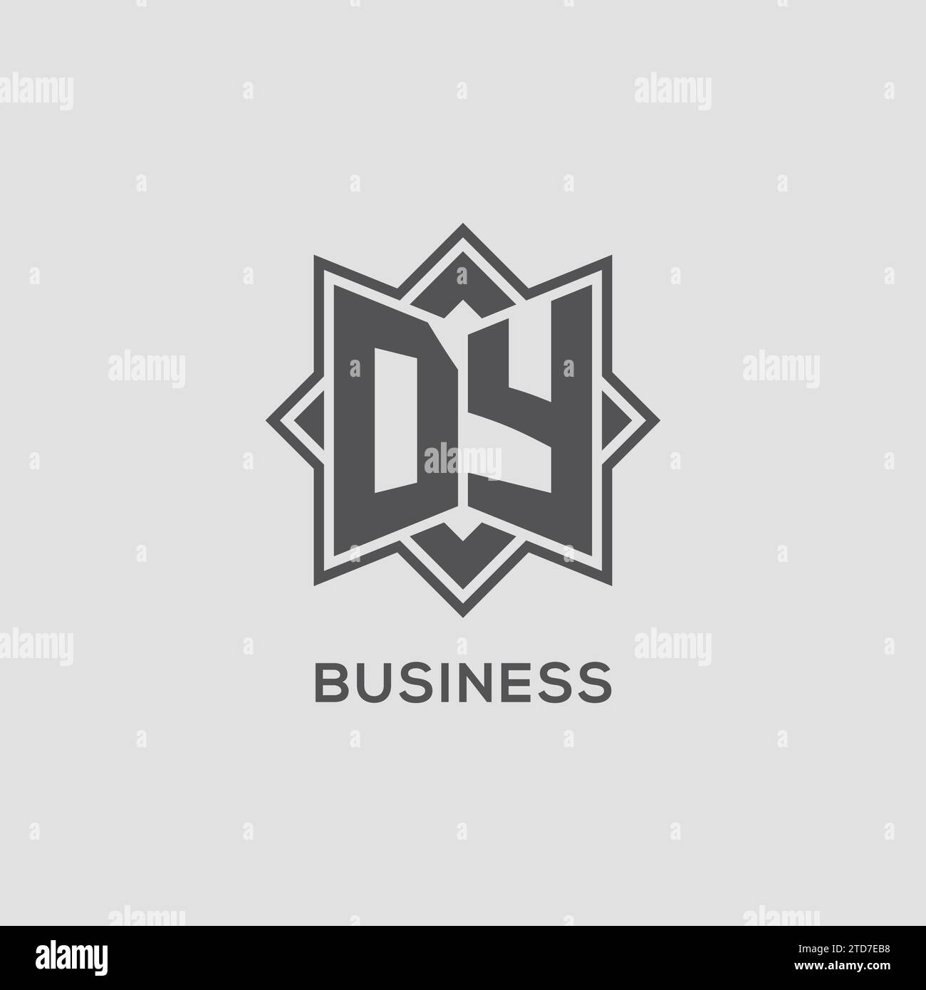 Monogram DY logo with eight point star style design vector graphic ...