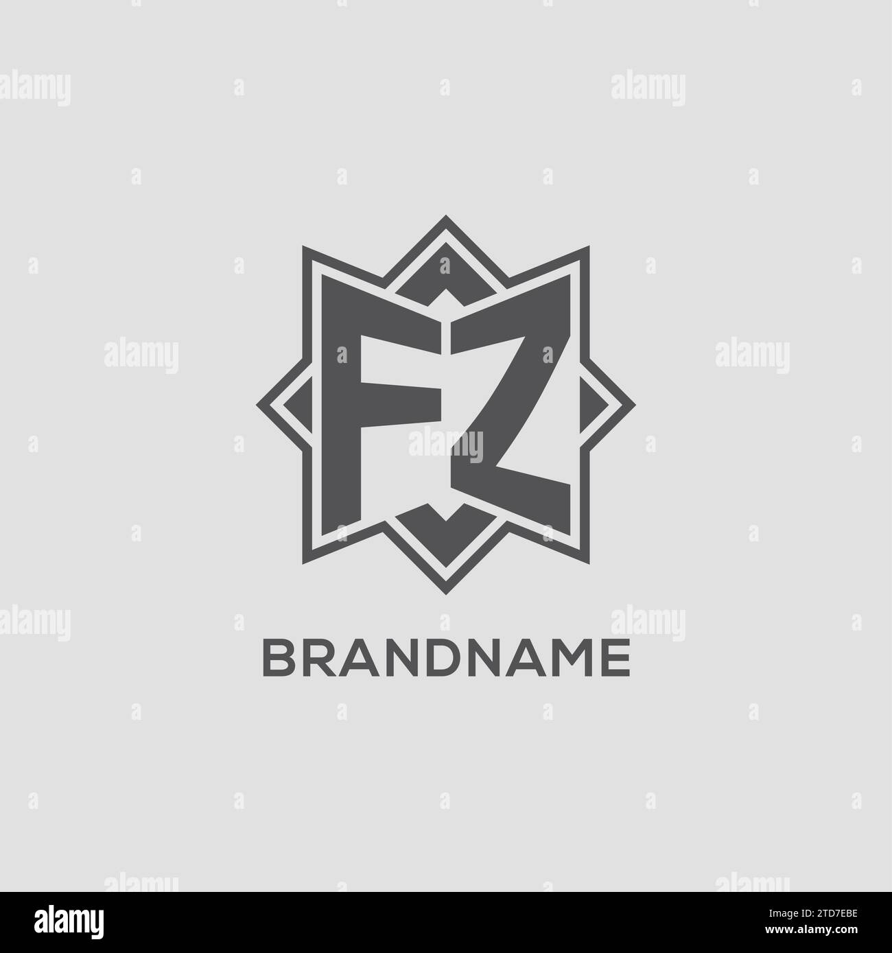Monogram FZ logo with eight point star style design vector graphic Stock Vector Image & Art - Alamy