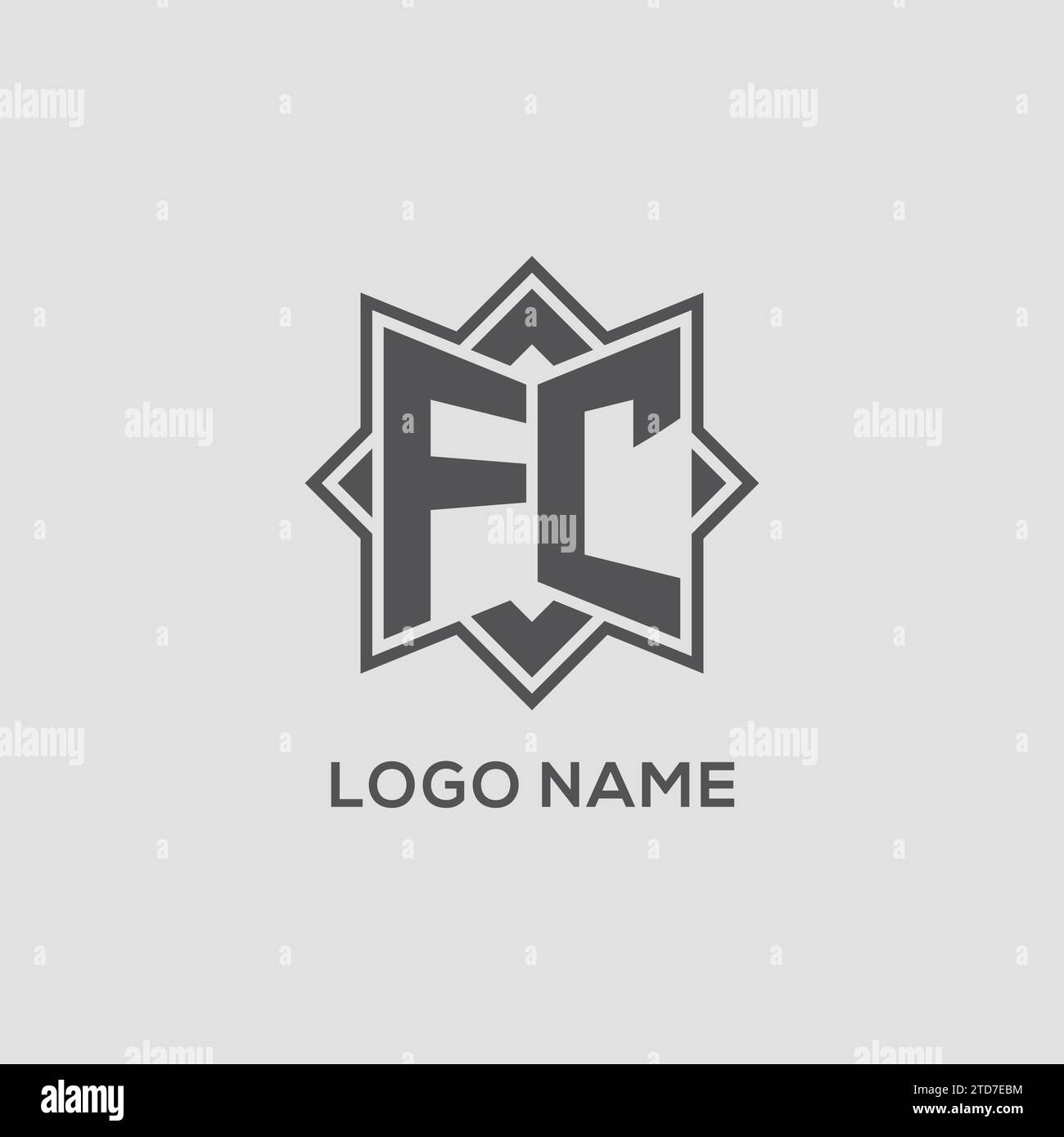 Monogram FC logo with eight point star style design vector graphic Stock Vector Image & Art - Alamy