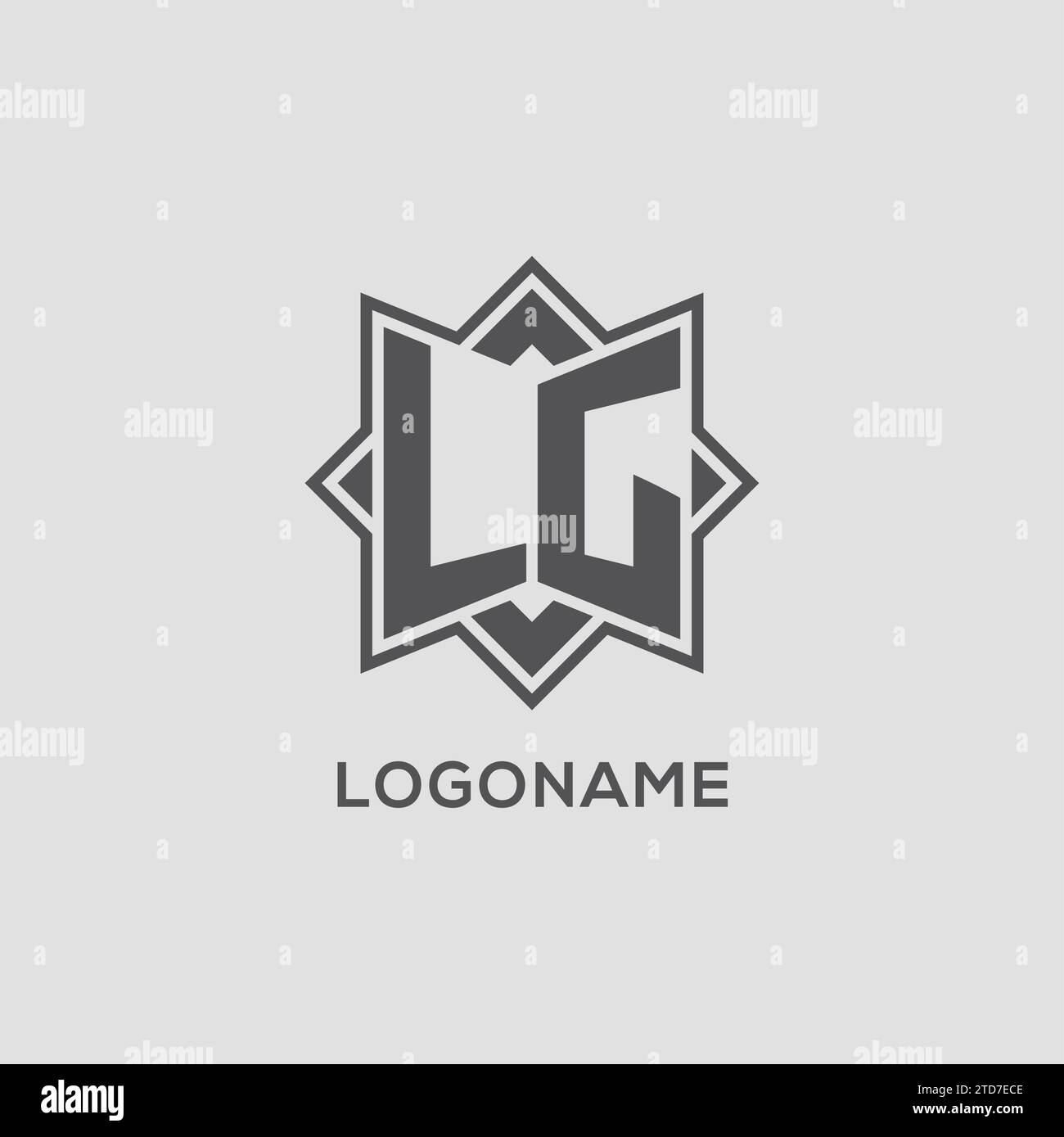 Monogram LG logo with eight point star style design vector graphic ...