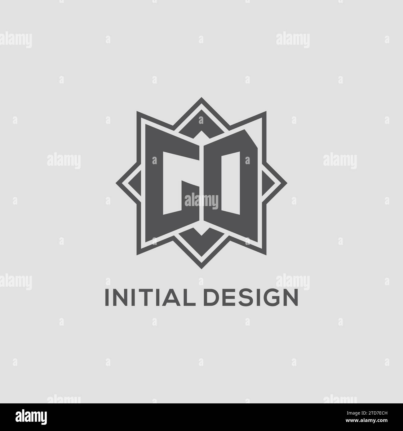 Monogram GD logo with eight point star style design vector graphic ...