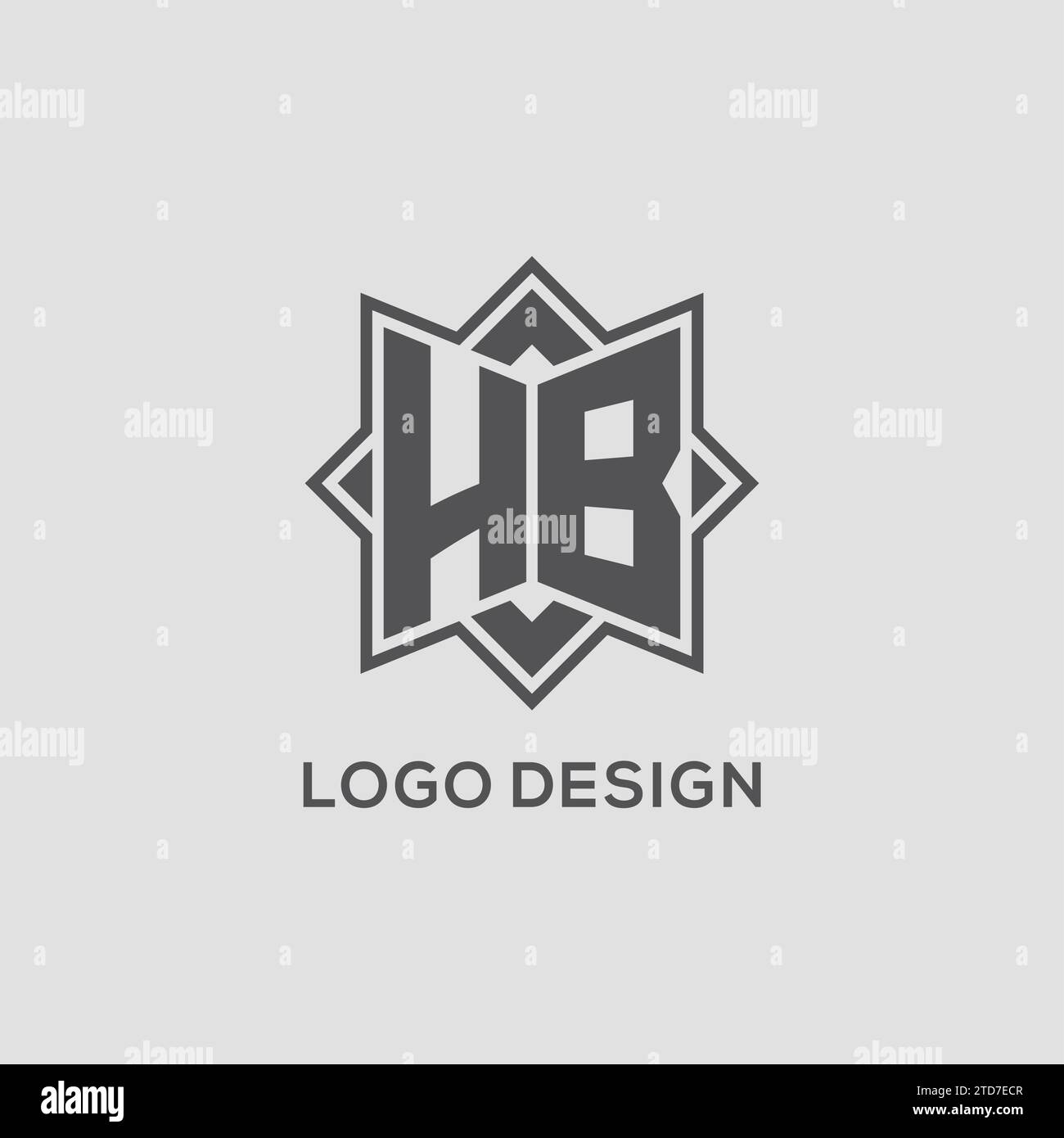Monogram HB logo with eight point star style design vector graphic Stock Vector Image & Art - Alamy