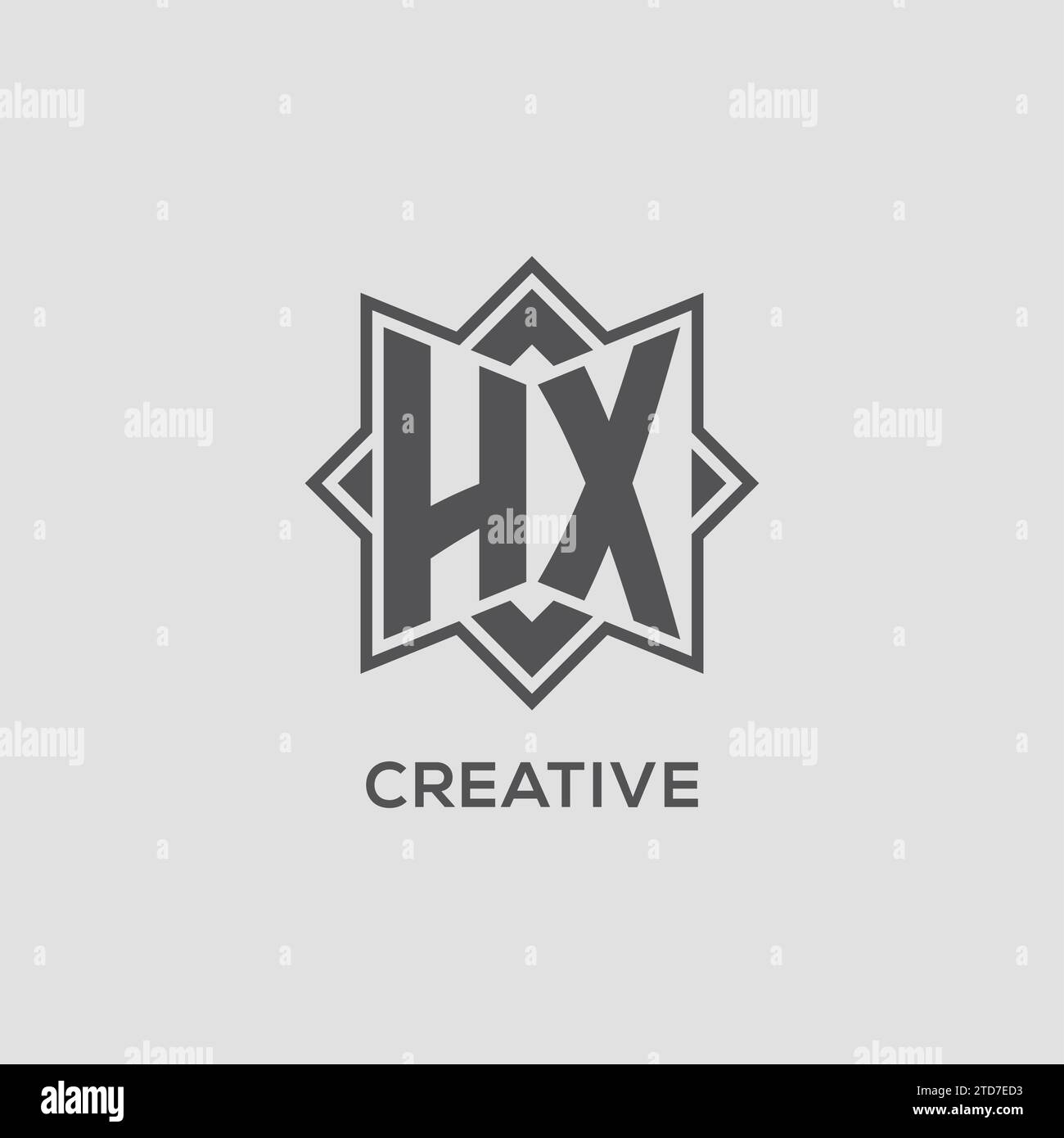 Monogram HX logo with eight point star style design vector graphic Stock Vector Image & Art - Alamy