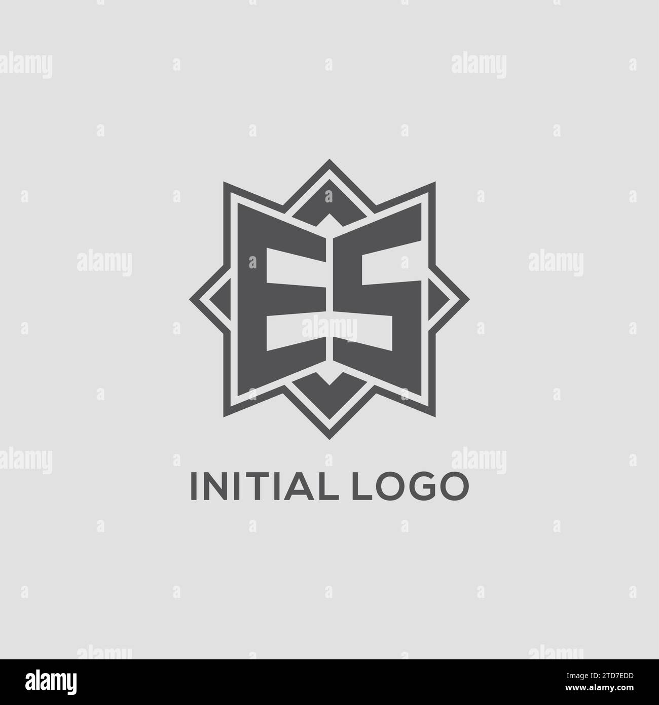 Monogram ES logo with eight point star style design vector graphic ...