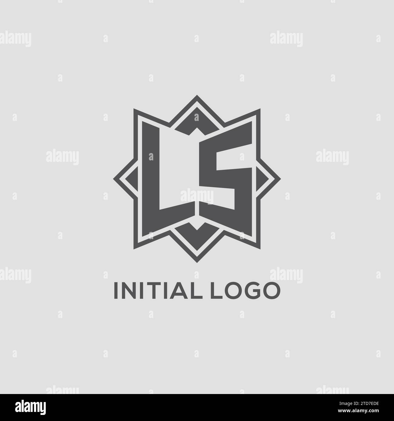 Monogram LS logo with eight point star style design vector graphic ...