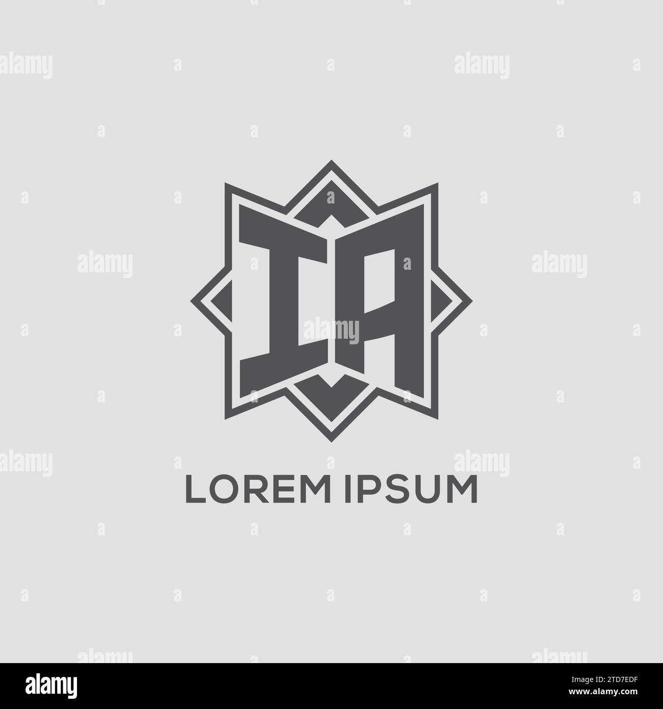 Monogram IA logo with eight point star style design vector graphic ...