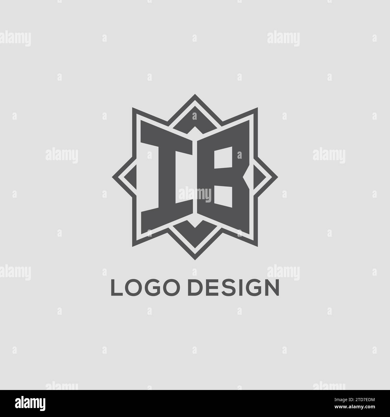 Monogram IB logo with eight point star style design vector graphic Stock Vector Image & Art - Alamy