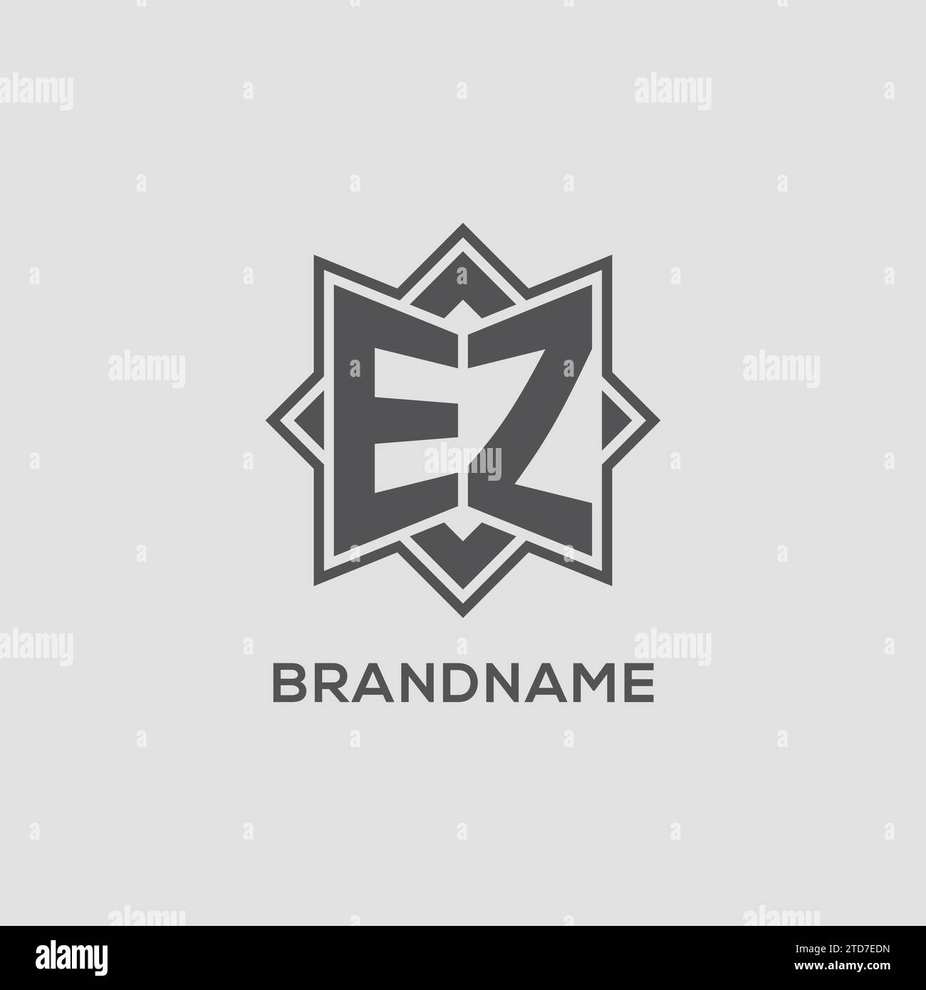 Monogram EZ logo with eight point star style design vector graphic Stock Vector Image & Art - Alamy