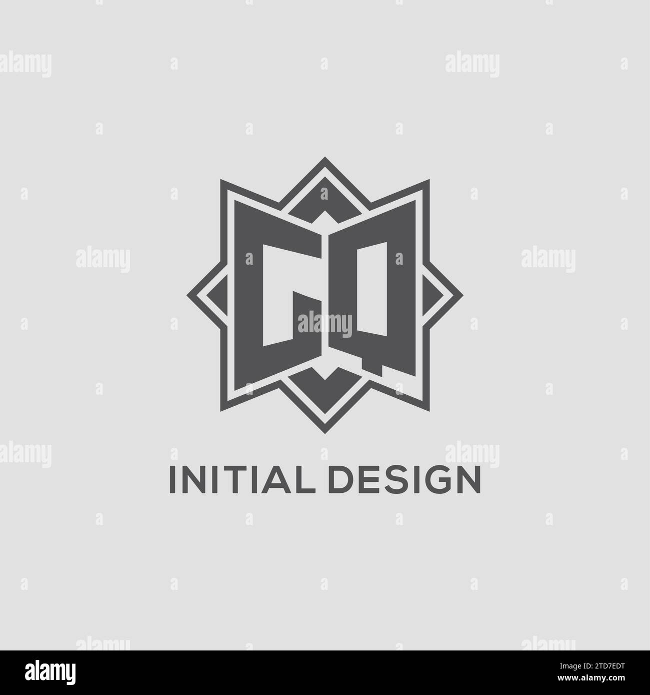 Monogram GQ logo with eight point star style design vector graphic Stock Vector Image & Art - Alamy