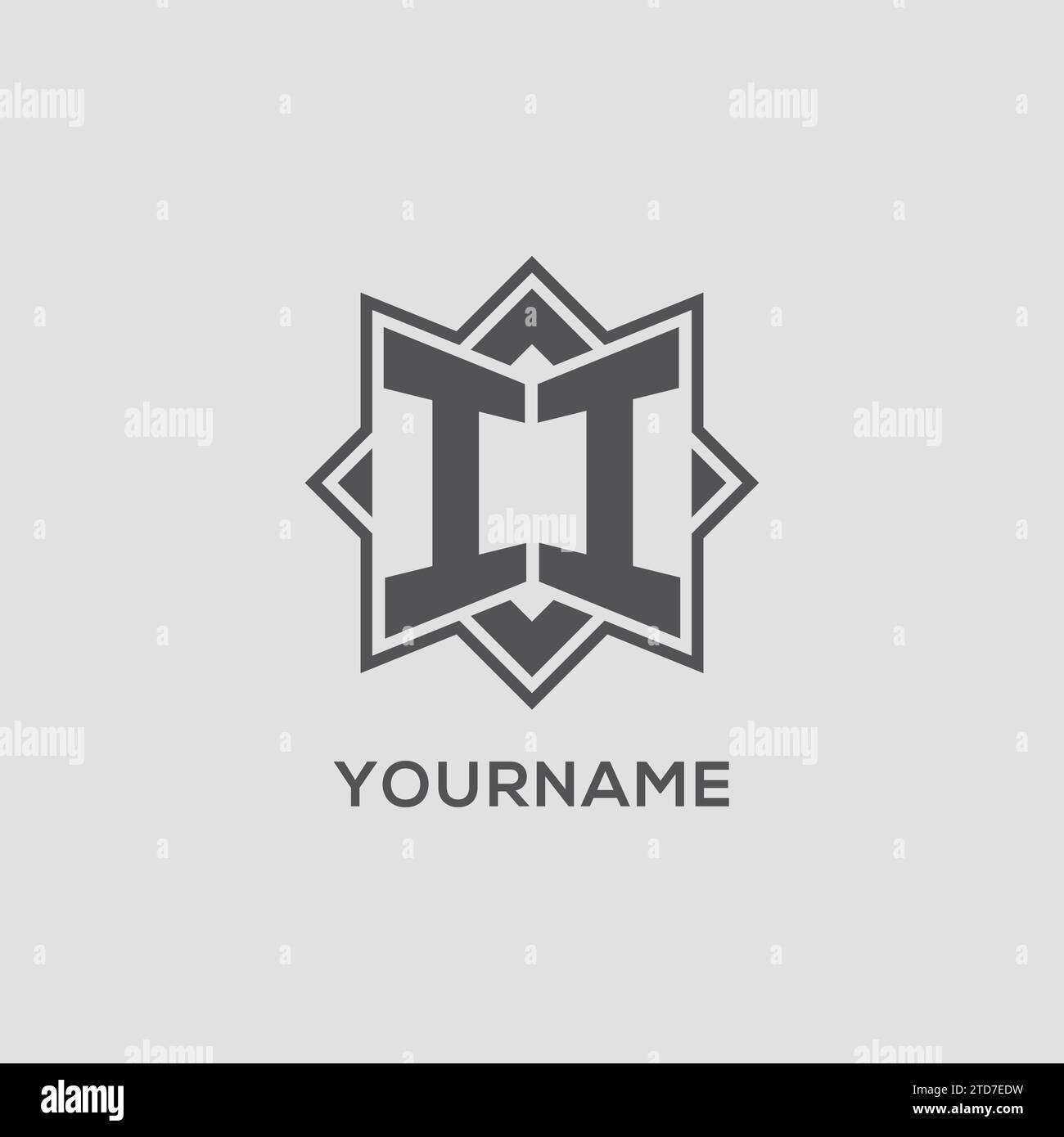 Monogram II logo with eight point star style design vector graphic Stock Vector Image & Art - Alamy