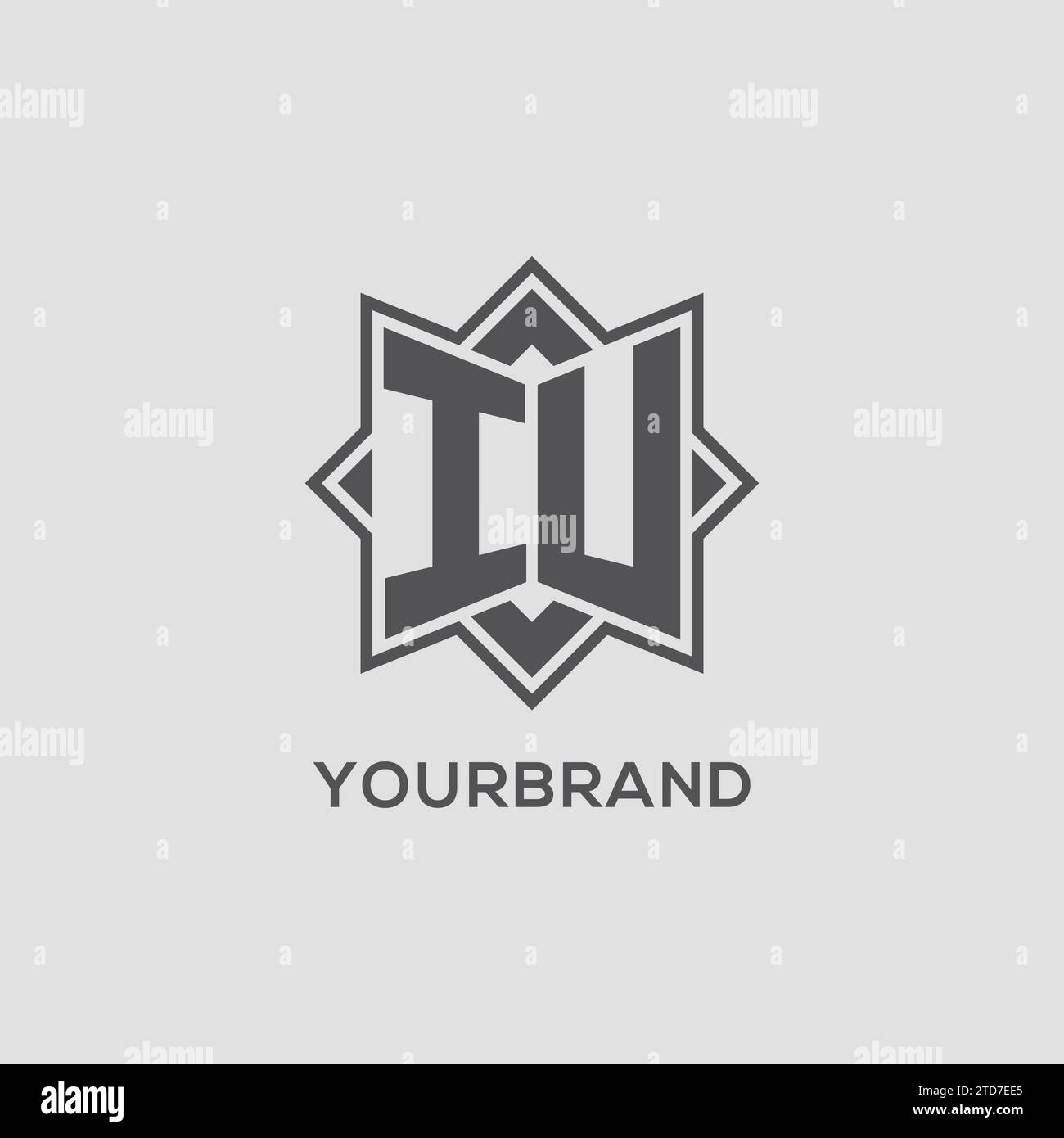 Monogram IU logo with eight point star style design vector graphic Stock Vector Image & Art - Alamy