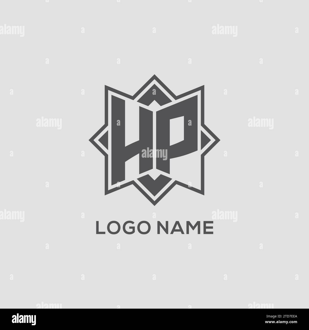 Monogram HP logo with eight point star style design vector graphic Stock Vector Image & Art - Alamy