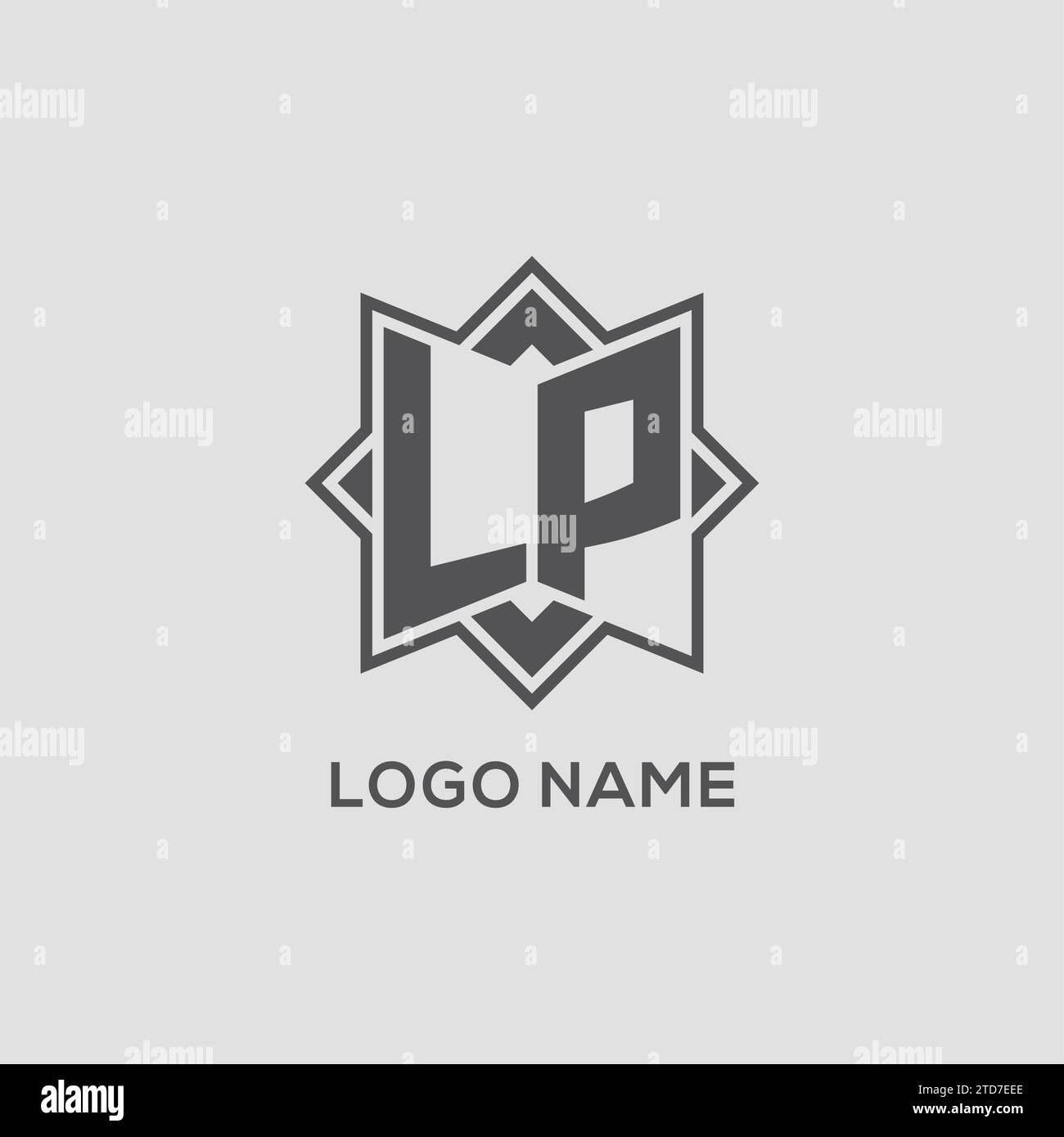 Monogram LP logo with eight point star style design vector graphic Stock Vector Image & Art - Alamy