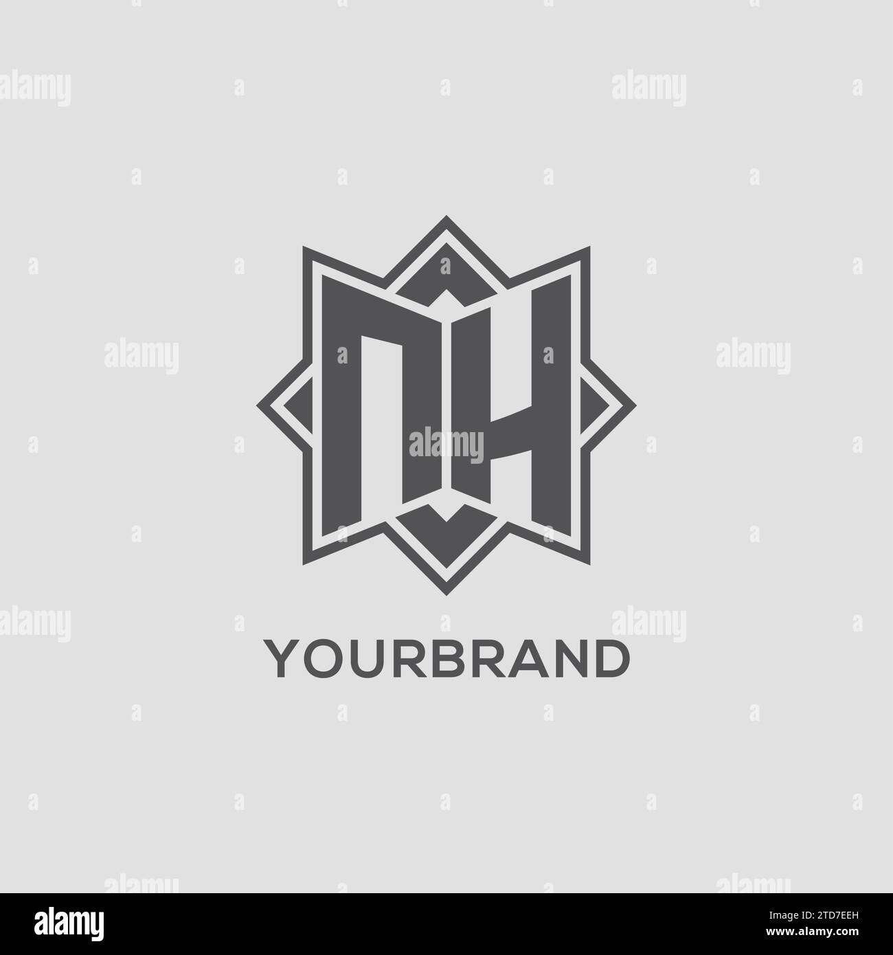Monogram NH logo with eight point star style design vector graphic Stock Vector Image & Art - Alamy