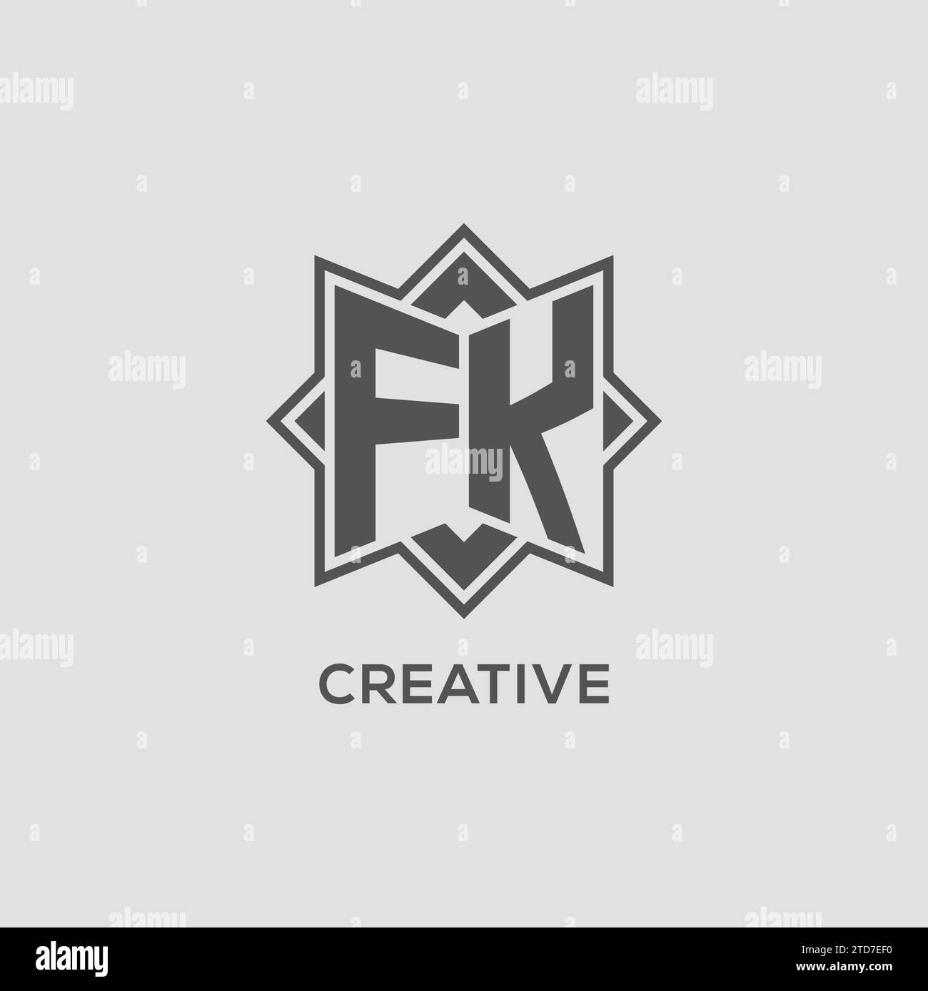 Monogram FK logo with eight point star style design vector graphic Stock Vector Image & Art - Alamy