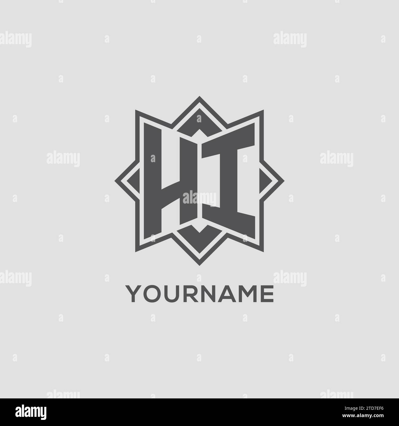 Monogram HI logo with eight point star style design vector graphic Stock Vector Image & Art - Alamy