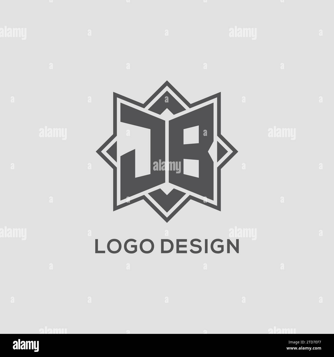 Monogram JB logo with eight point star style design vector graphic Stock Vector Image & Art - Alamy