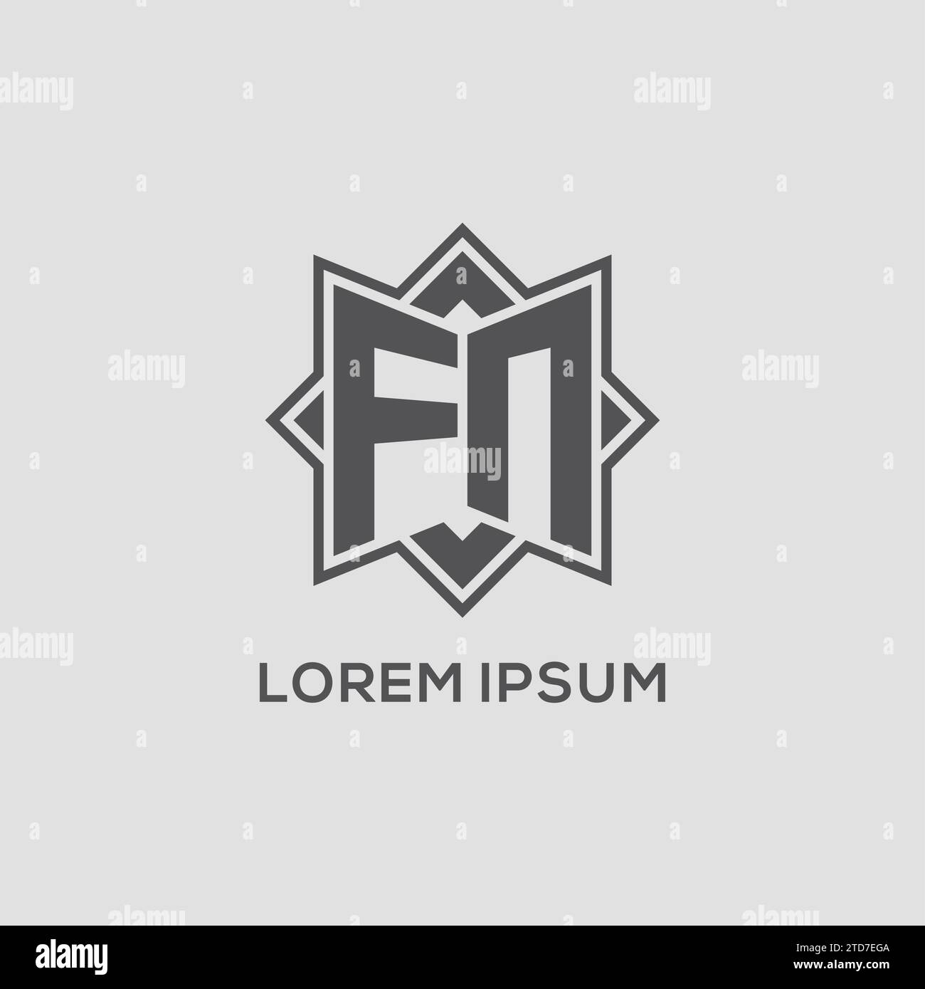 Monogram FN logo with eight point star style design vector graphic ...