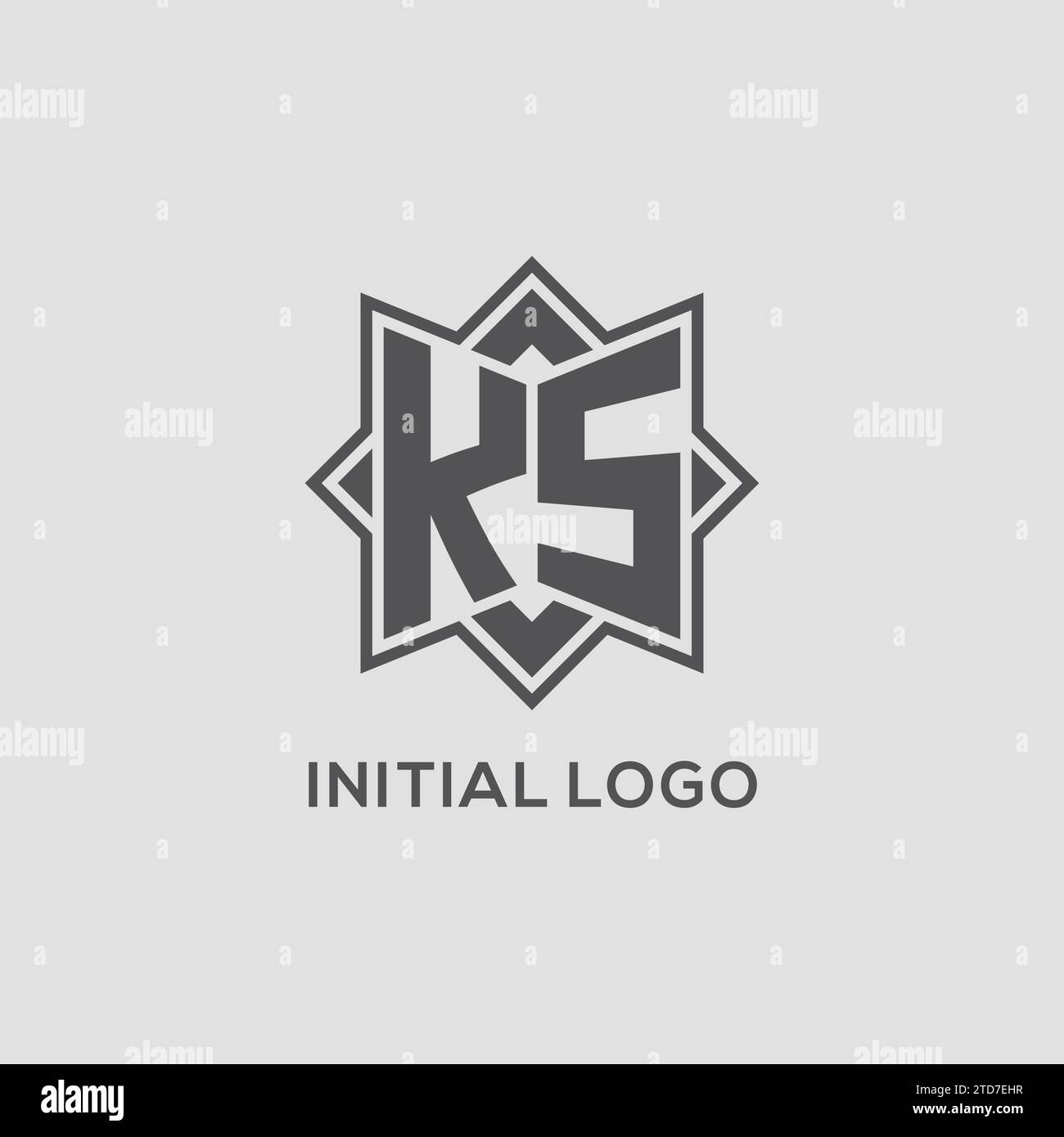 Monogram KS logo with eight point star style design vector graphic ...