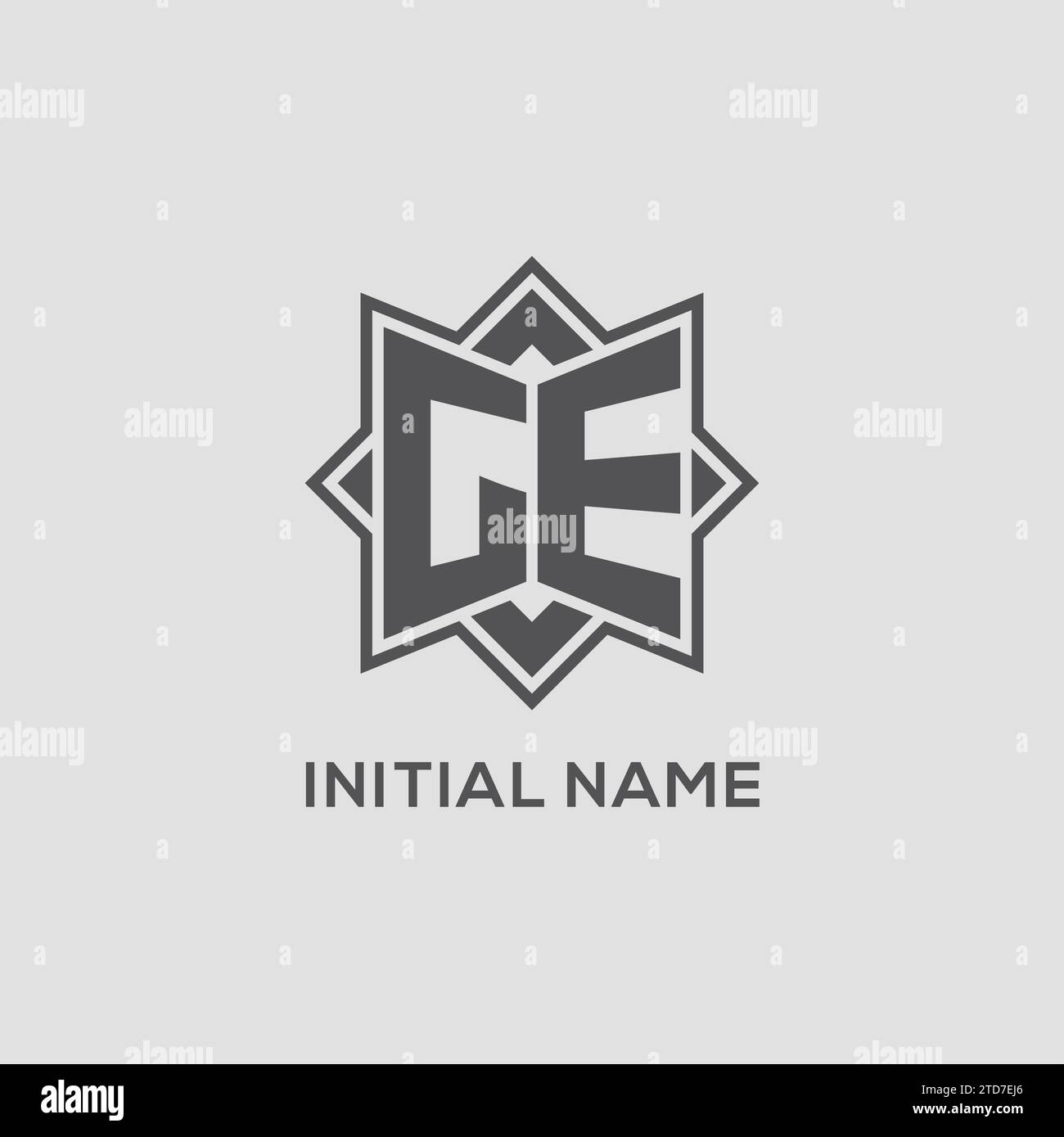 Monogram GE logo with eight point star style design vector graphic Stock Vector Image & Art - Alamy