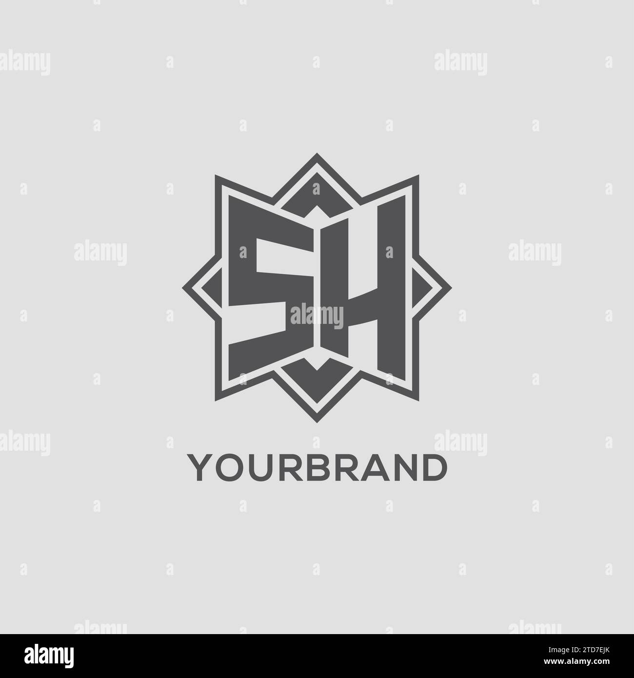 Monogram SH logo with eight point star style design vector graphic Stock Vector Image & Art - Alamy