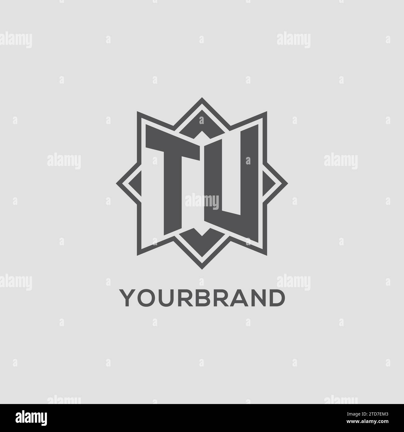 Monogram TU logo with eight point star style design vector graphic ...