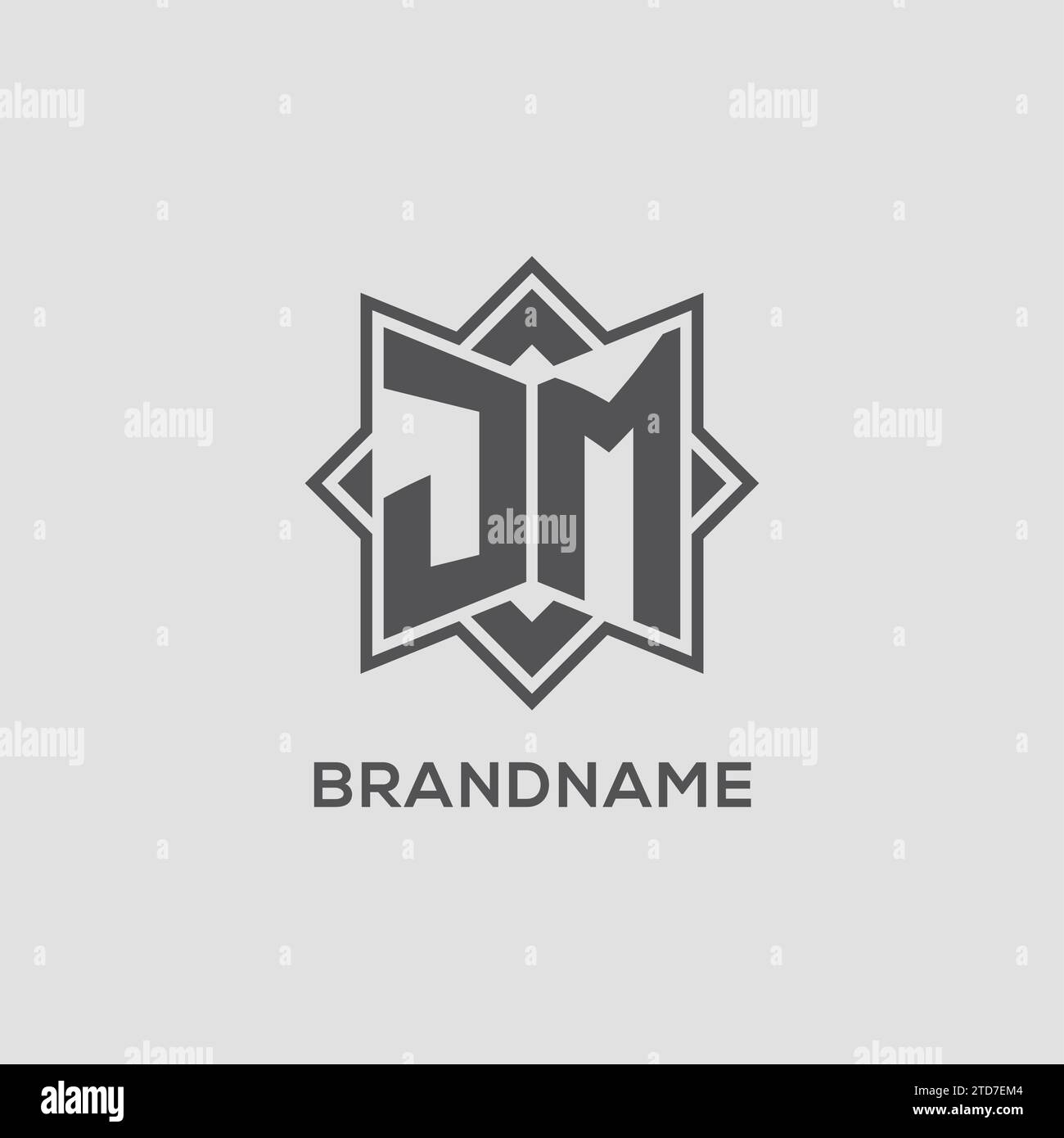 Monogram JM logo with eight point star style design vector graphic Stock Vector Image & Art - Alamy