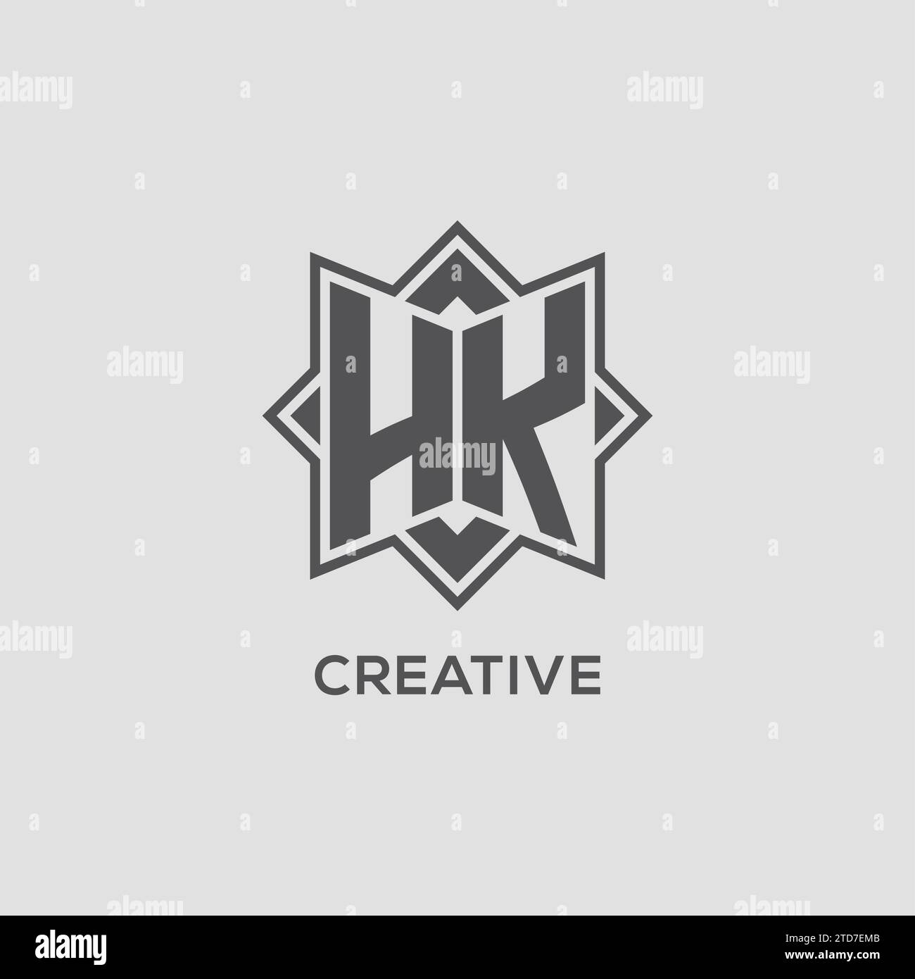 Monogram HK logo with eight point star style design vector graphic ... Monogram HK logo with eight point star style design vector graphic ...