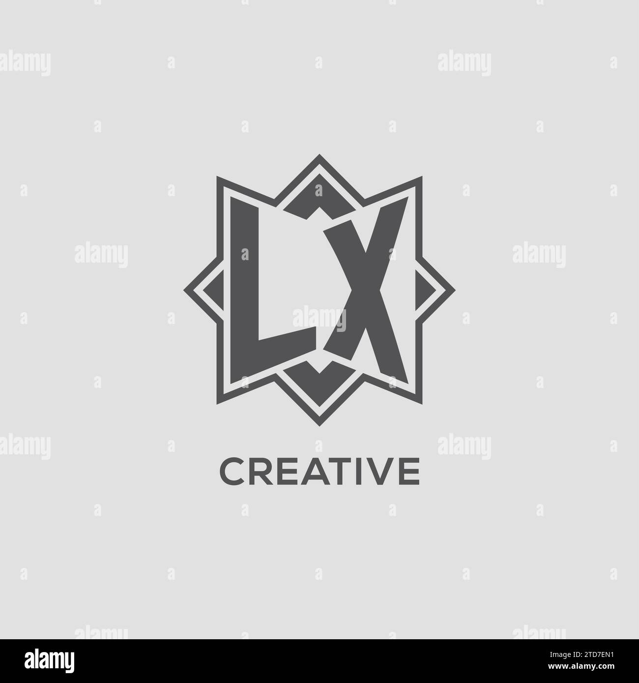 Monogram LX logo with eight point star style design vector graphic Stock Vector Image & Art - Alamy