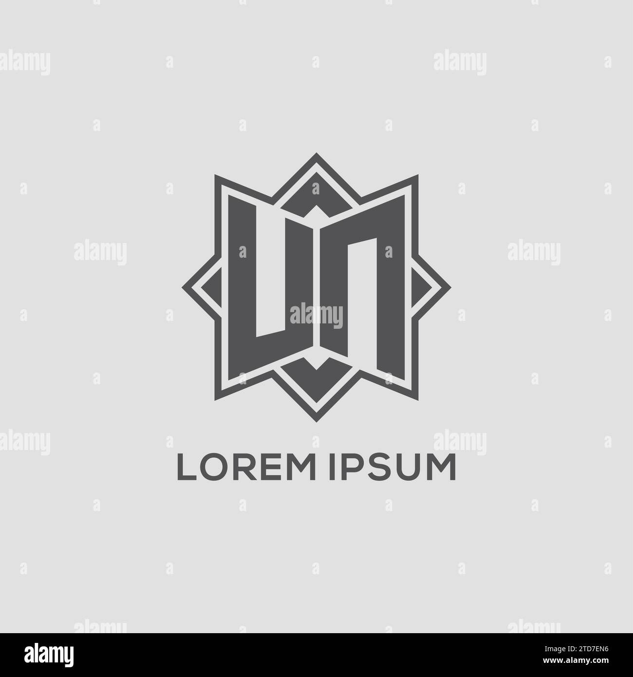 Monogram UN logo with eight point star style design vector graphic Stock Vector Image & Art - Alamy