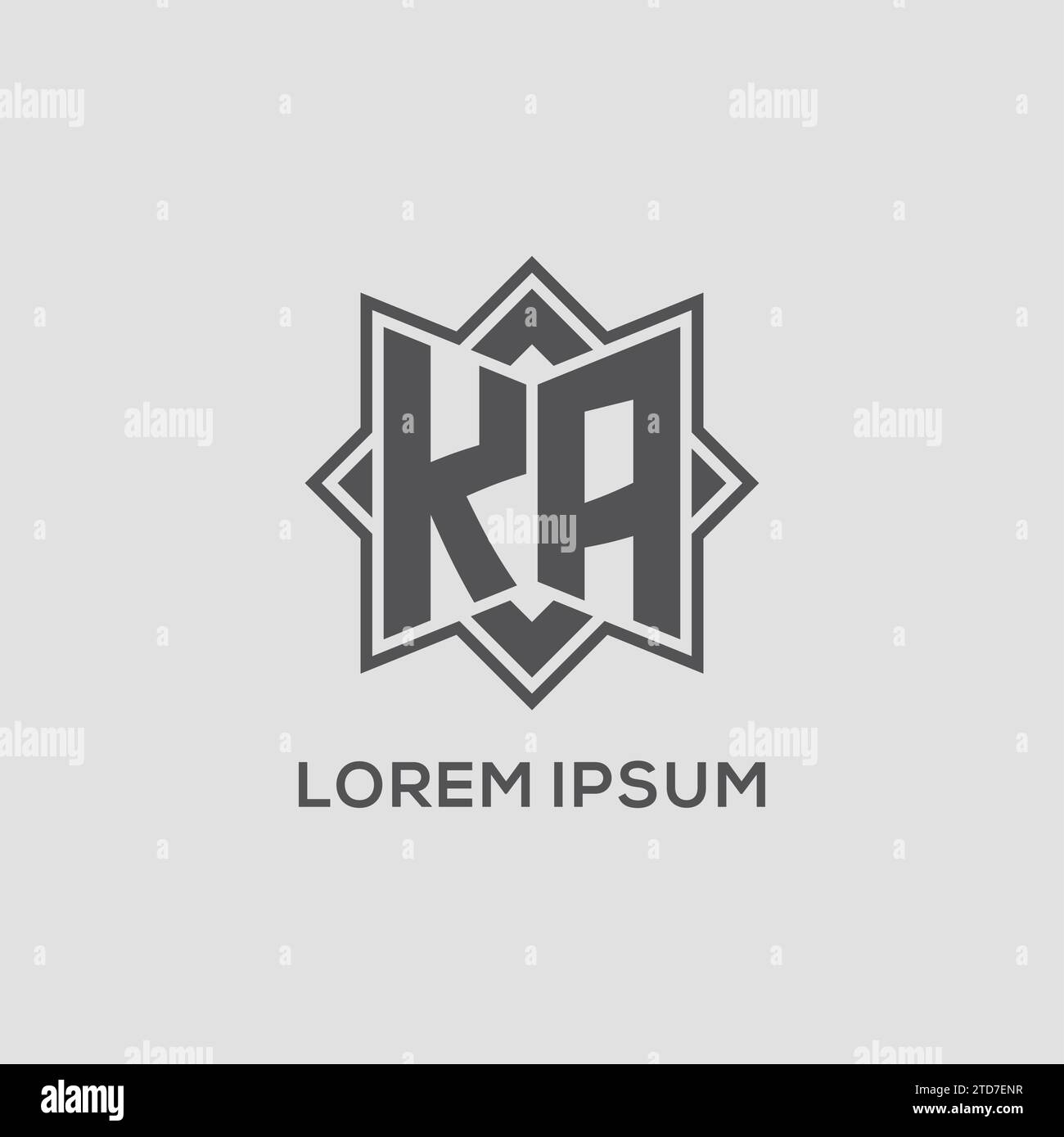 Monogram KA logo with eight point star style design vector graphic Stock Vector Image & Art - Alamy