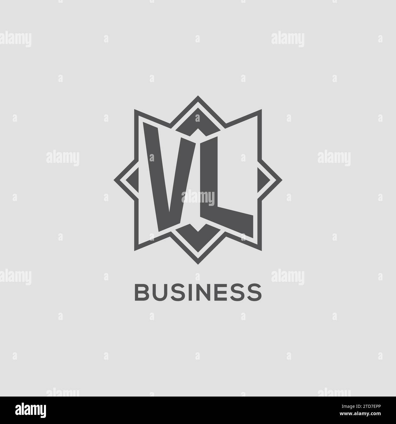 Monogram VL logo with eight point star style design vector graphic ...