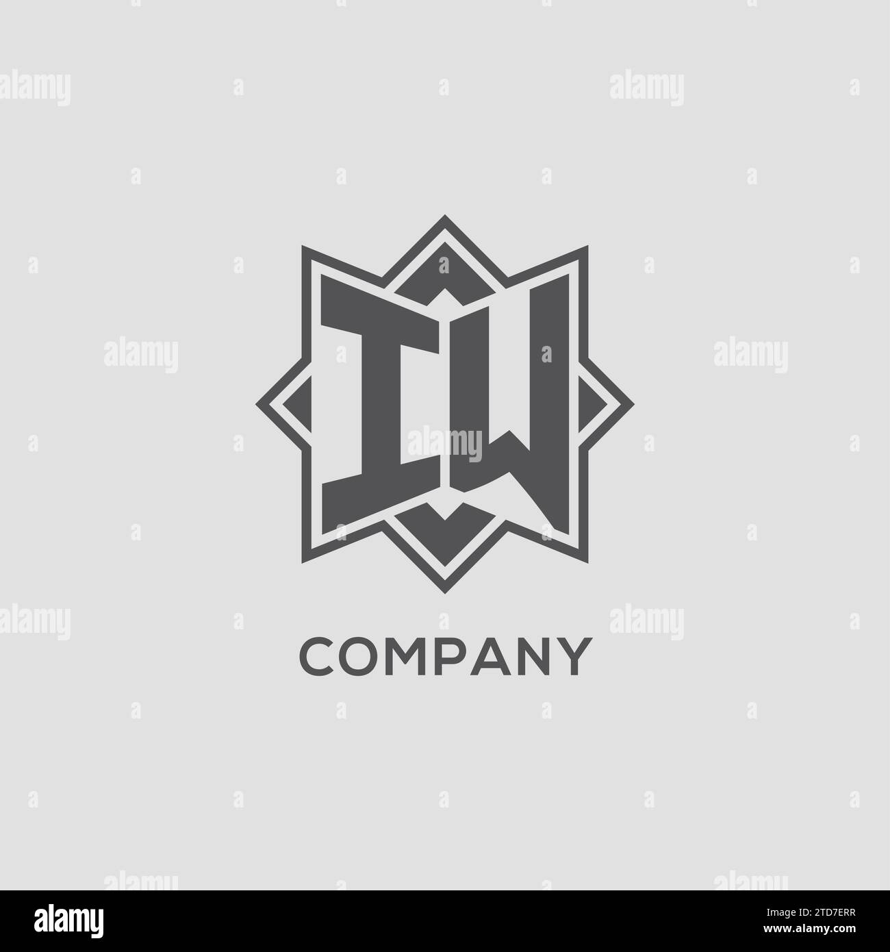 Monogram IW logo with eight point star style design vector graphic Stock Vector Image & Art - Alamy