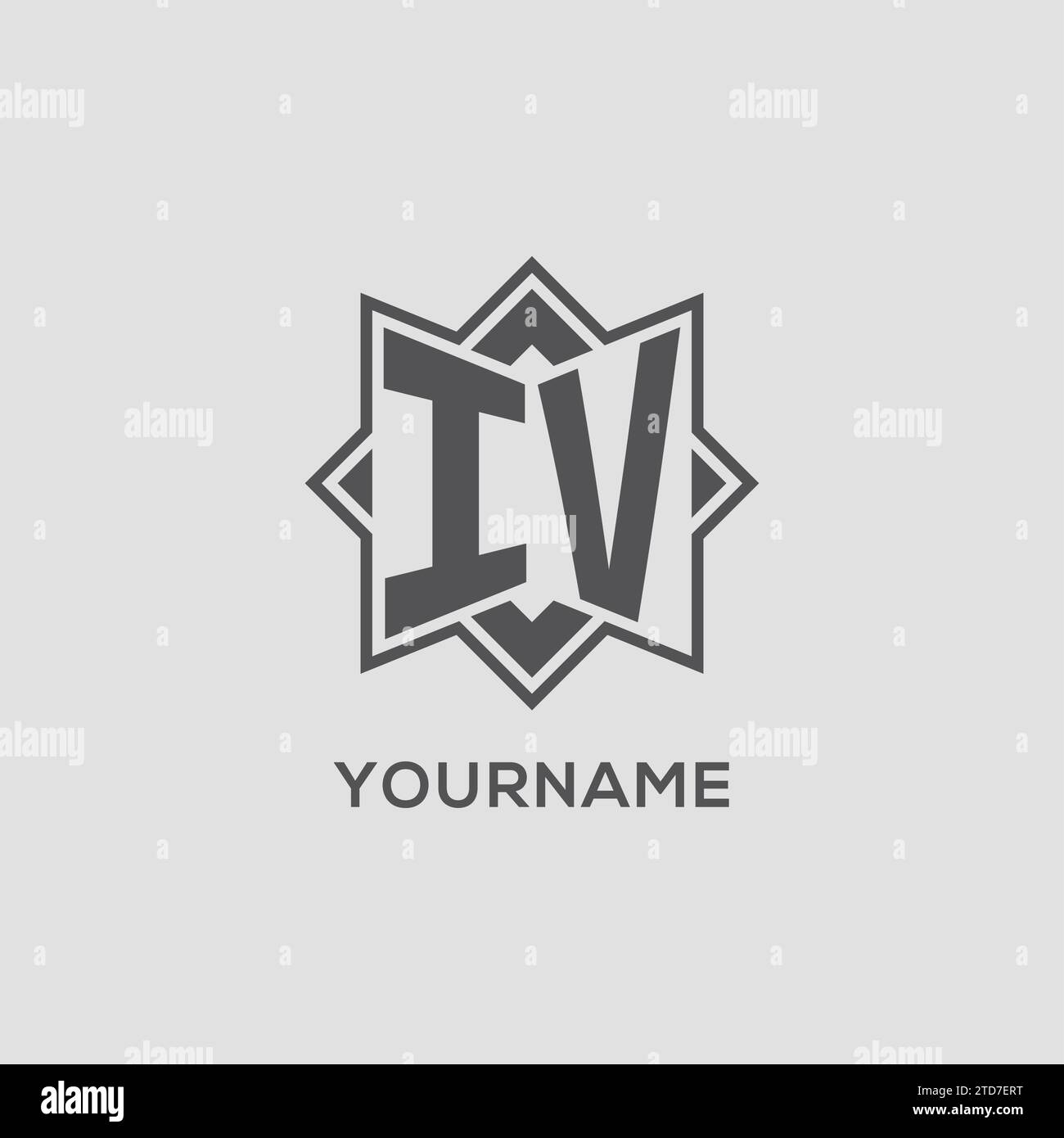 Monogram IV logo with eight point star style design vector graphic ...