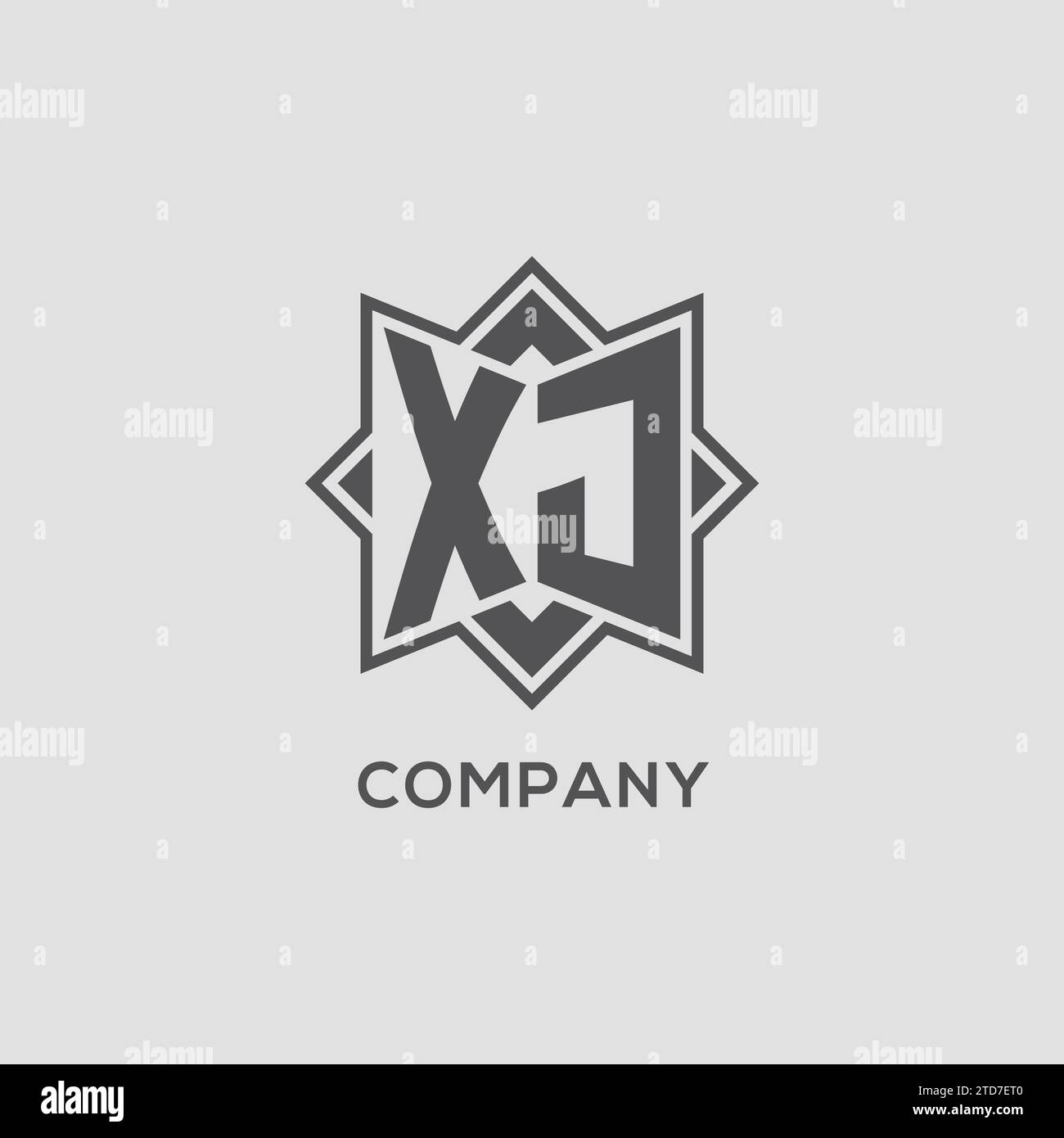 Monogram XJ logo with eight point star style design vector graphic Stock Vector Image & Art - Alamy