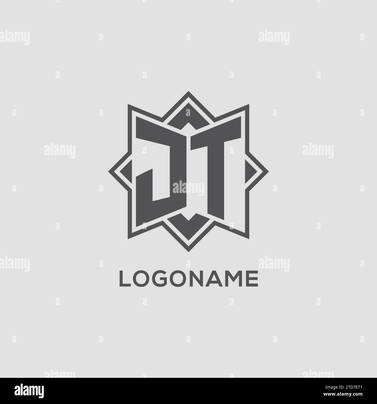 Monogram JT logo with eight point star style design vector graphic Stock Vector Image & Art - Alamy
