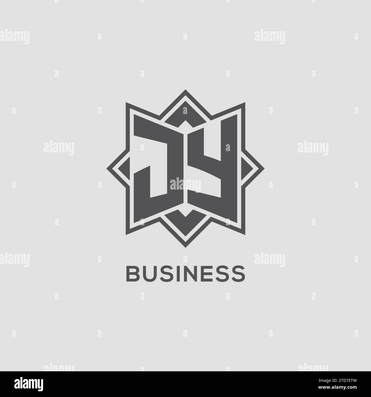 Monogram JY logo with eight point star style design vector graphic ...