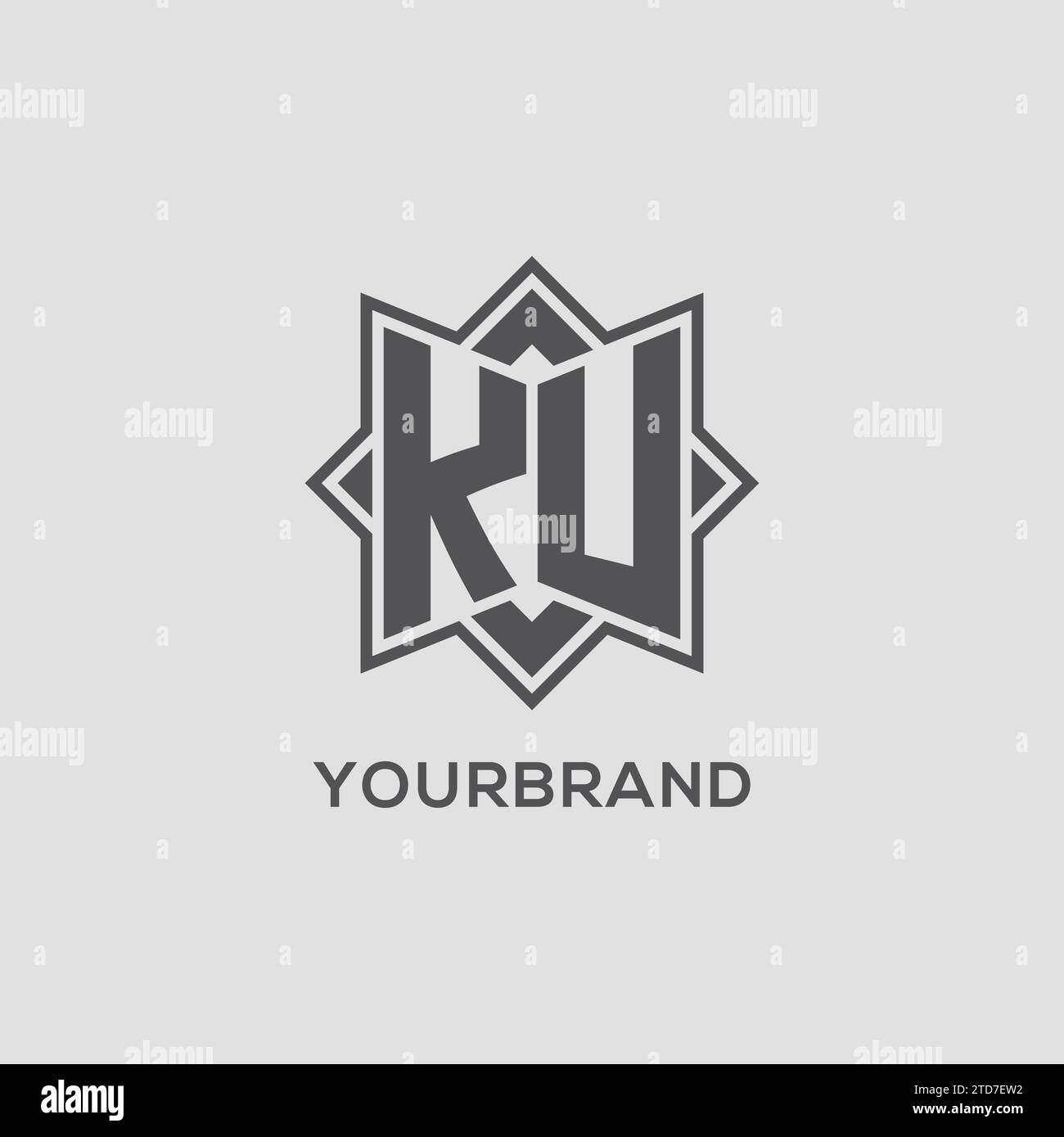 Monogram KU logo with eight point star style design vector graphic Stock Vector Image & Art - Alamy