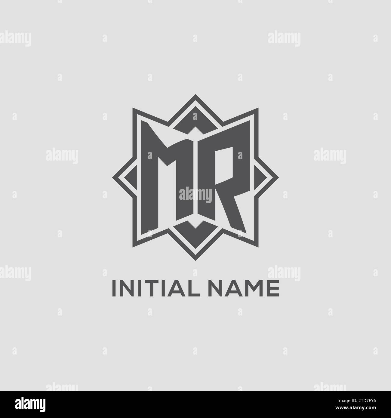 Monogram MR logo with eight point star style design vector graphic Stock Vector Image & Art - Alamy