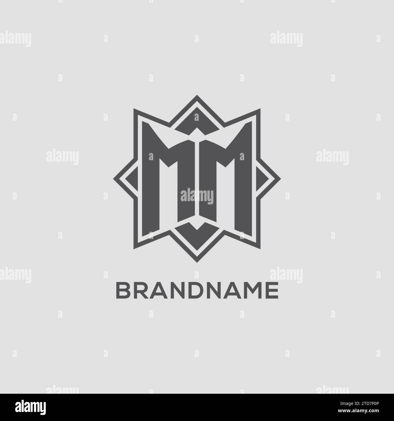 Monogram MM logo with eight point star style design vector graphic Stock Vector Image & Art - Alamy