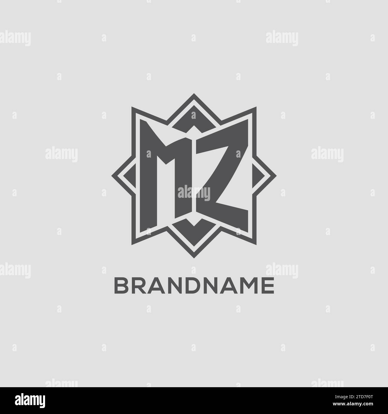 Monogram MZ logo with eight point star style design vector graphic Stock Vector Image & Art - Alamy