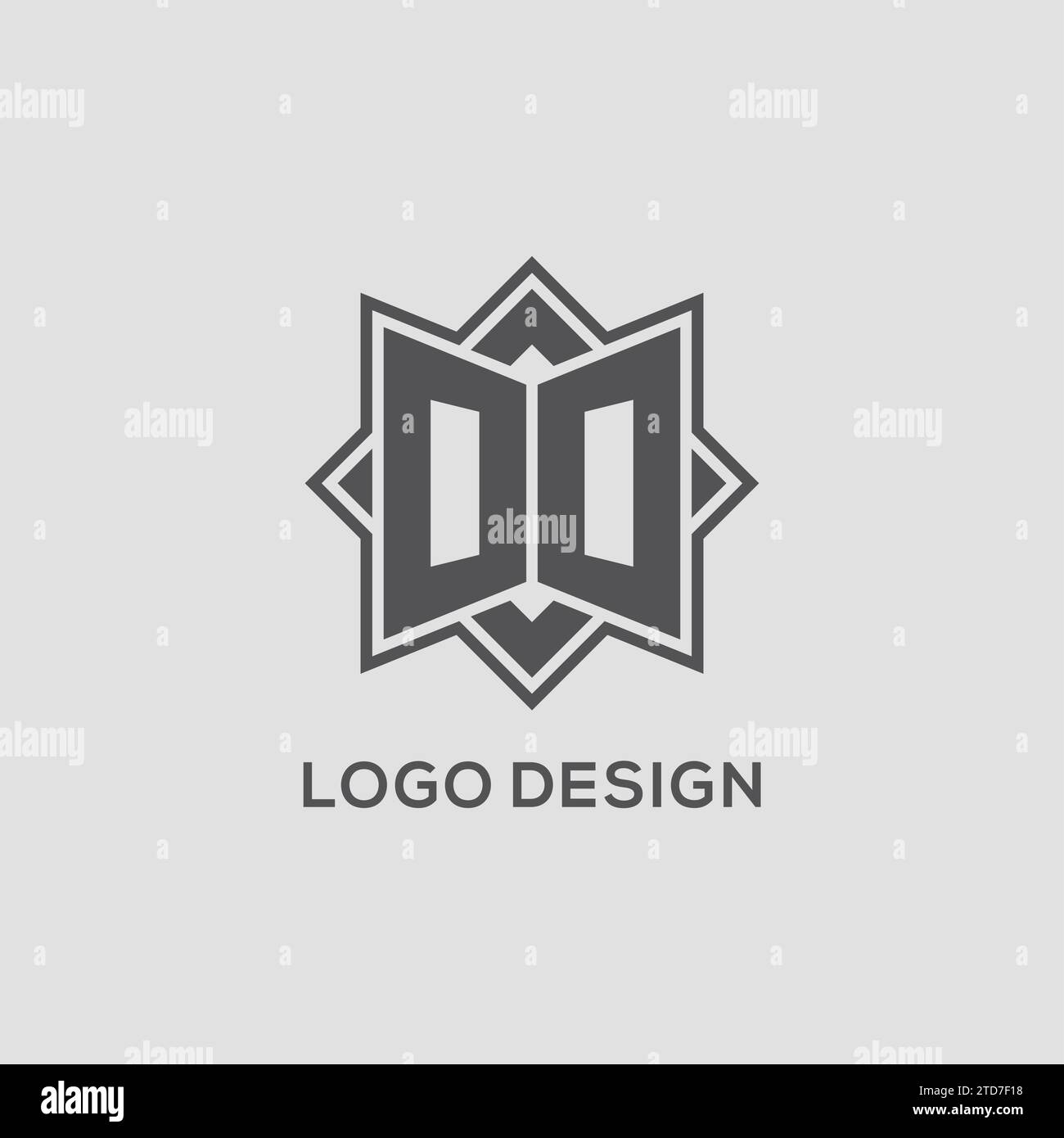 Monogram OO logo with eight point star style design vector graphic ...