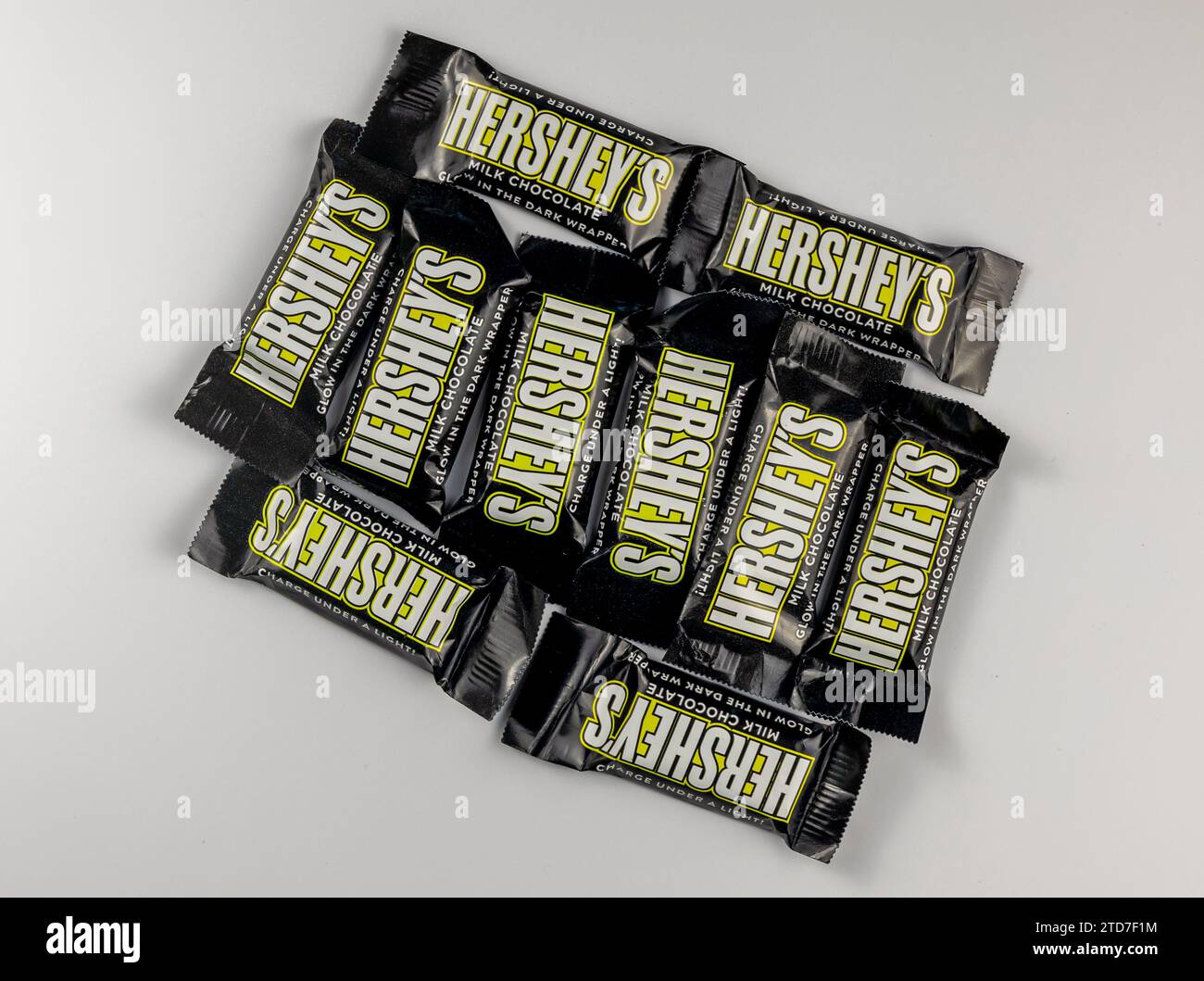 Denver, Colorado - December 13, 2023: Milk chocolate candy bars on a ...