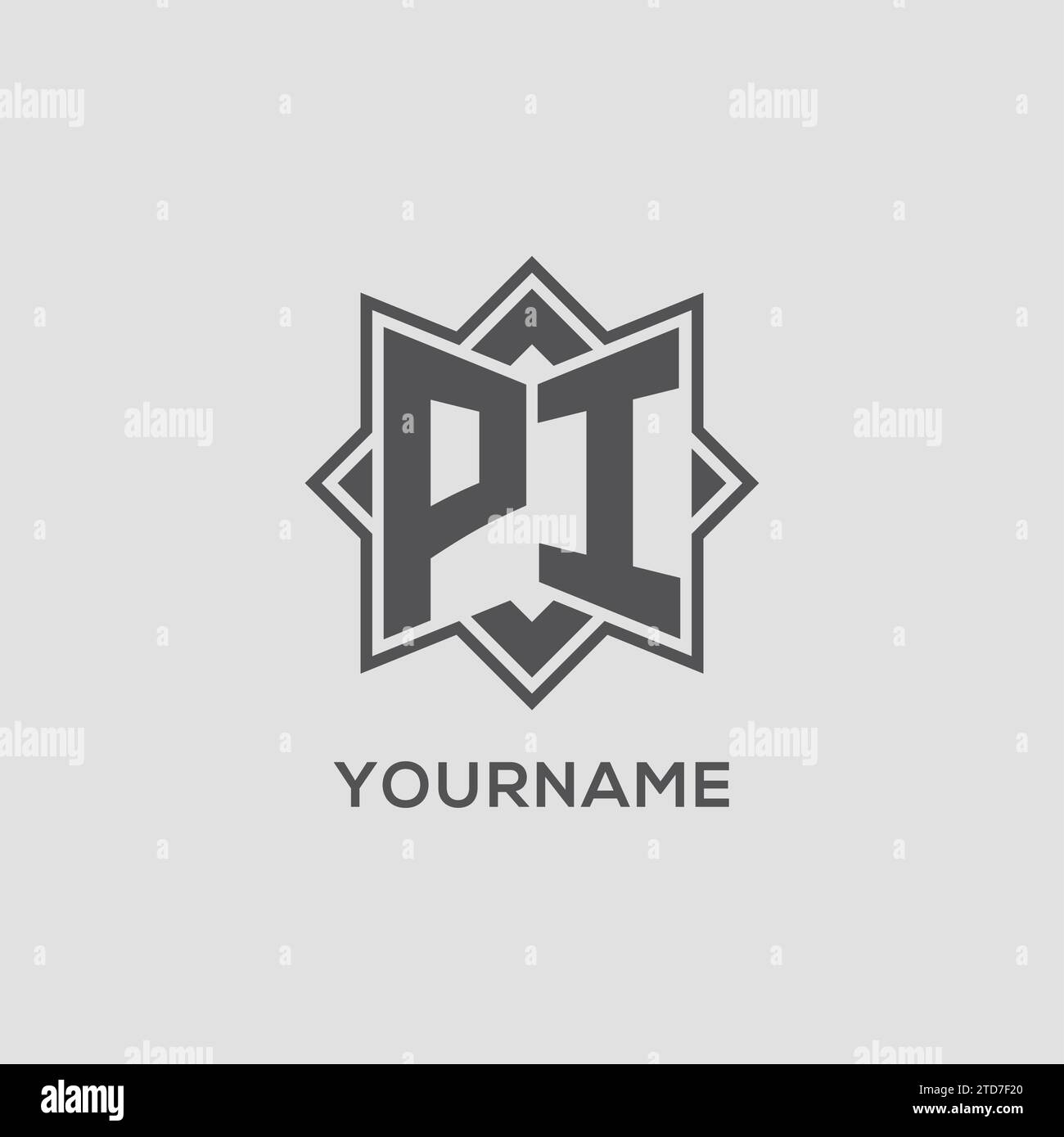 Monogram PI logo with eight point star style design vector graphic Stock Vector Image & Art - Alamy