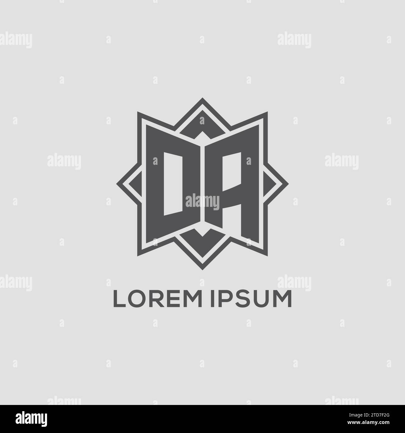 Monogram OA logo with eight point star style design vector graphic ...