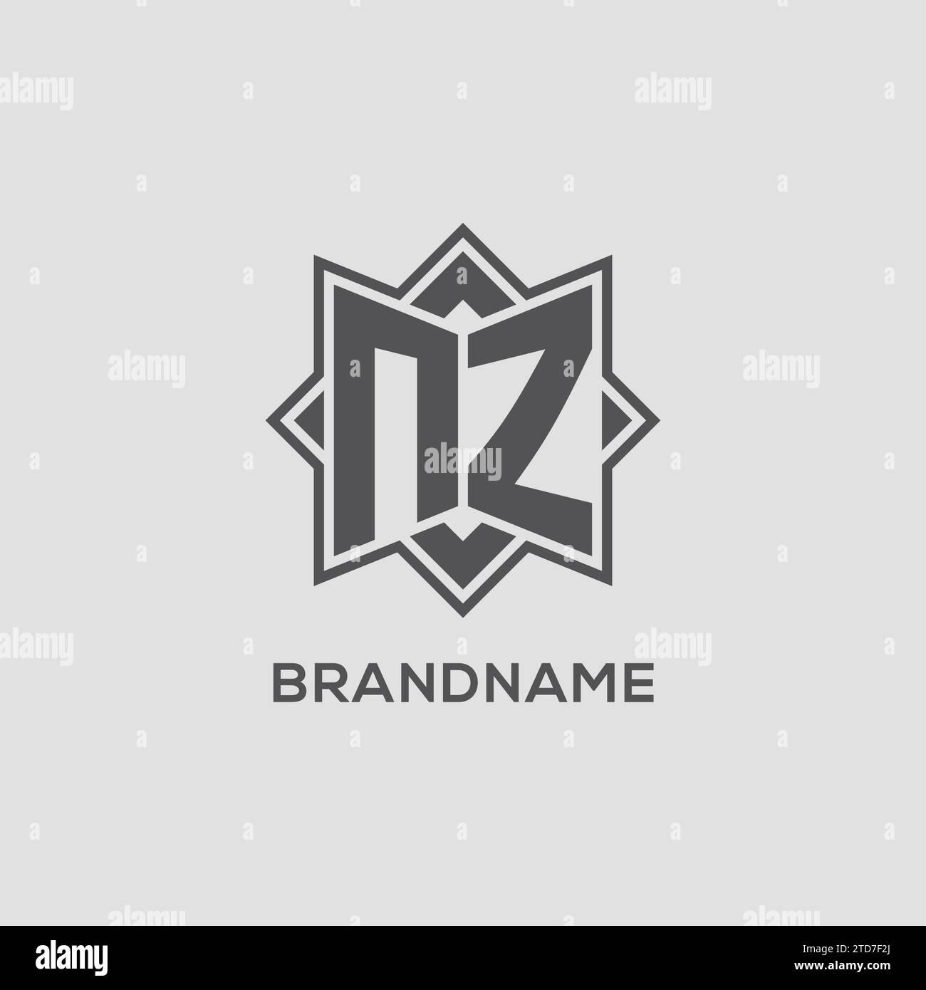 Monogram NZ logo with eight point star style design vector graphic Stock Vector Image & Art - Alamy