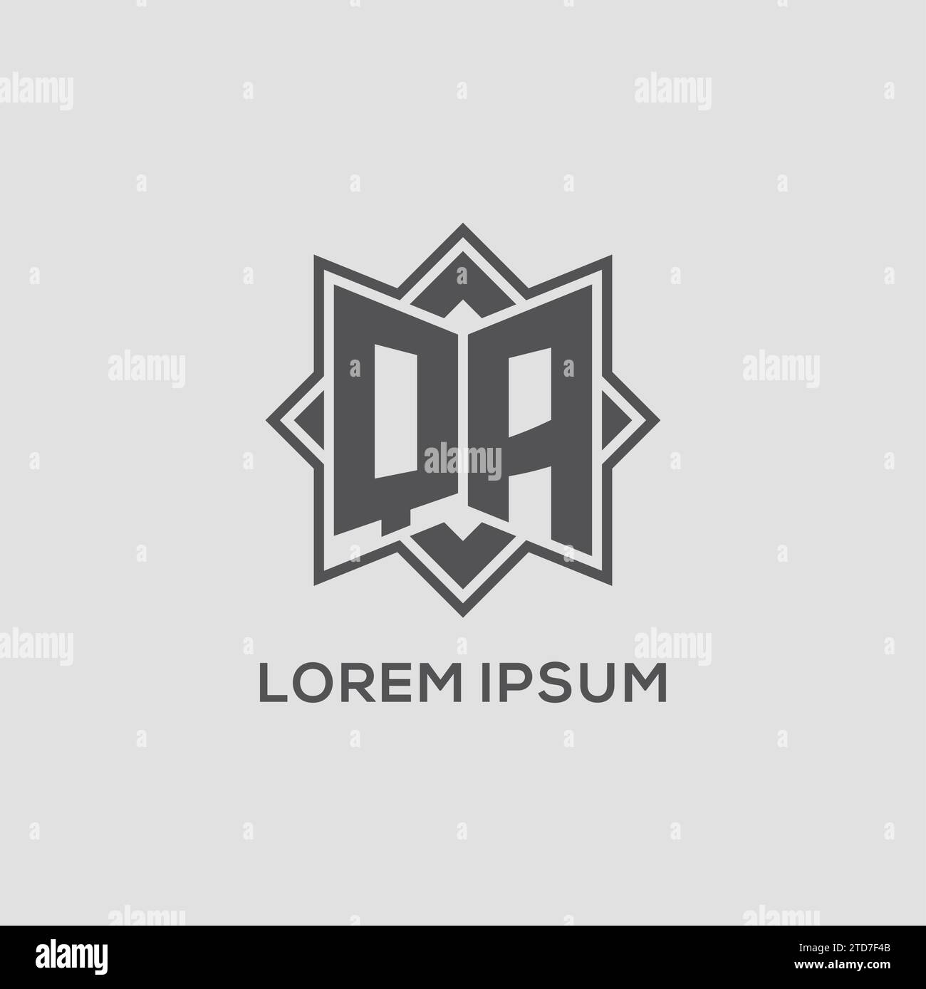Monogram QA logo with eight point star style design vector graphic Stock Vector Image & Art - Alamy